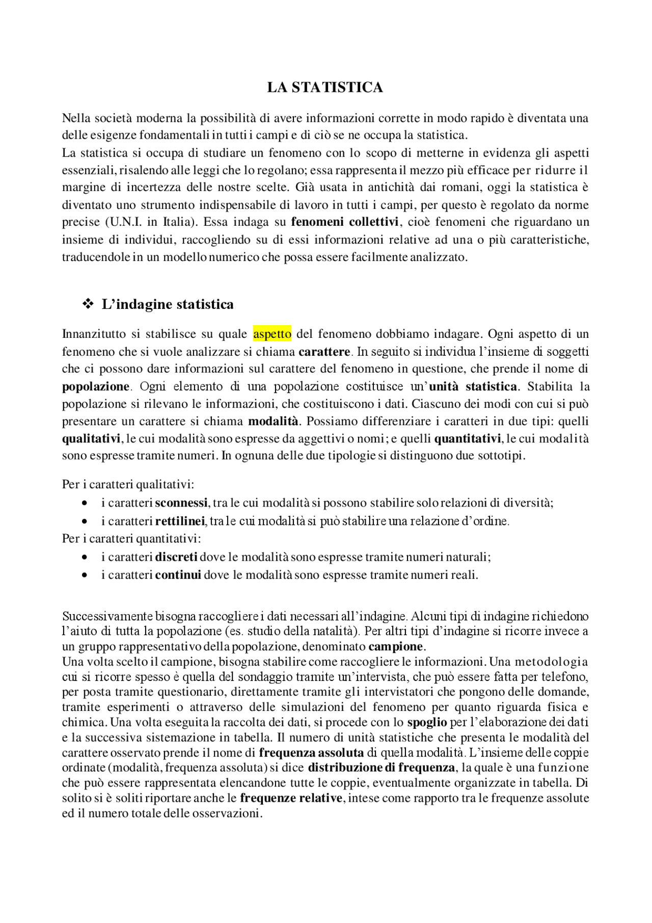 Appunti Di Statistica Superiori Docsity