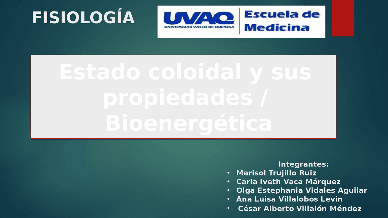Estado coloidal y sus propiedades, bioenergética | Diapositivas de ...
