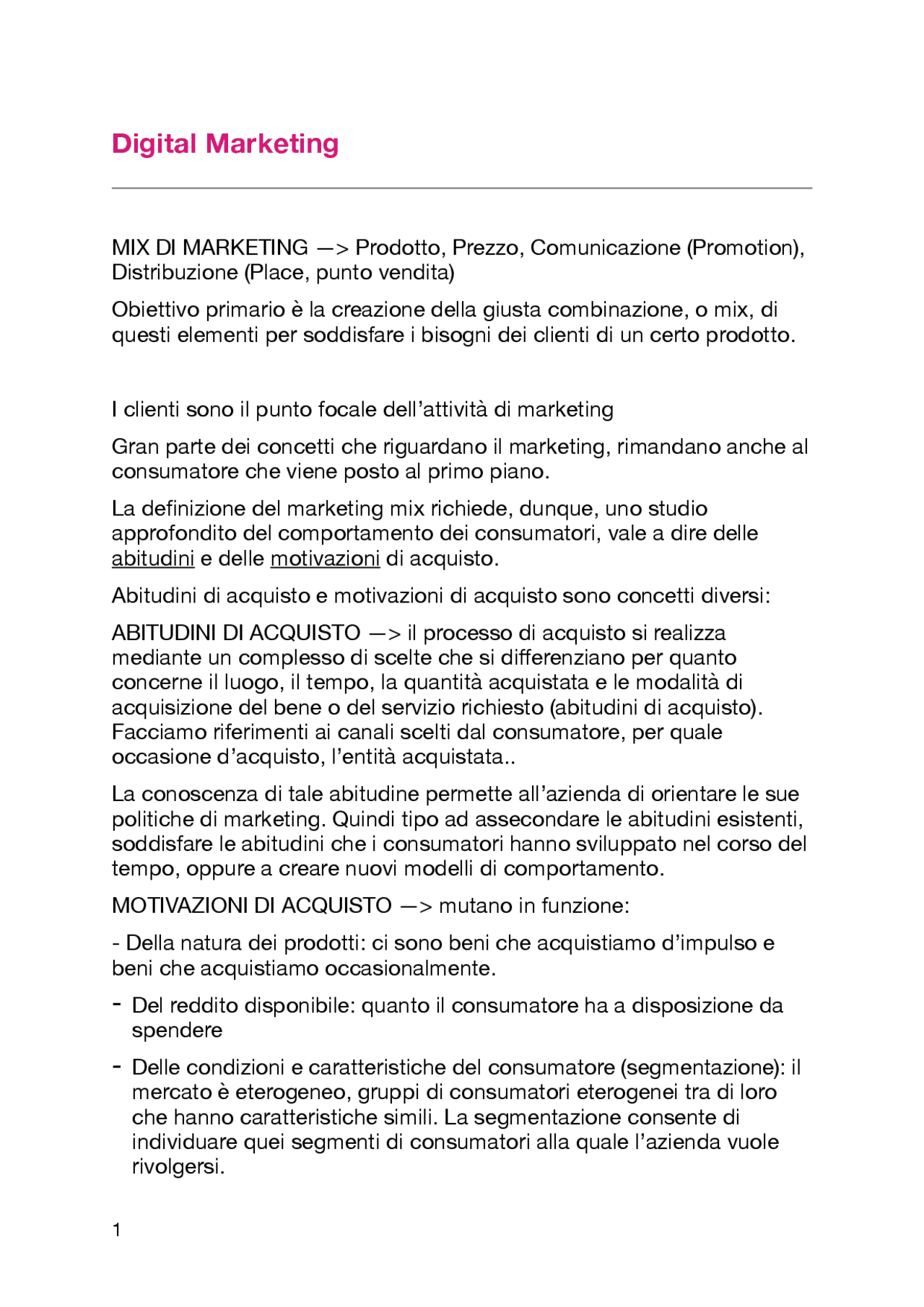 Lezioni Digital Marketing Docsity