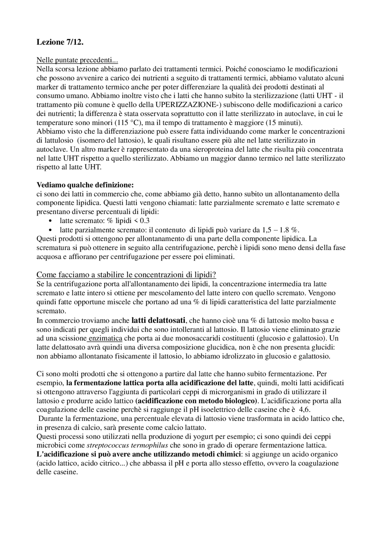 Chimica Degli Alimenti Docsity