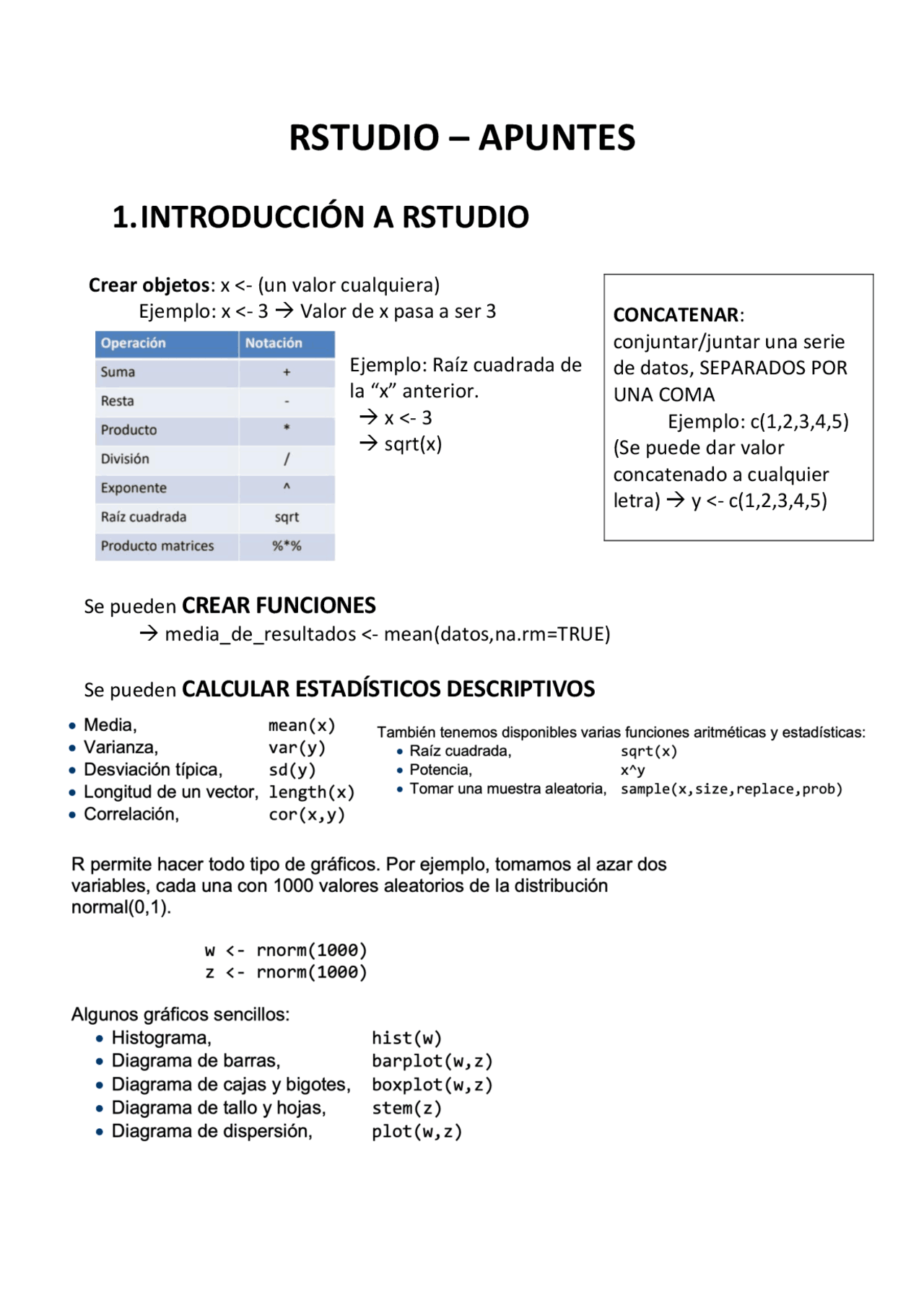 APUNTES DE RSTUDIO - ANÁLISIS DE DATOS II - Docsity