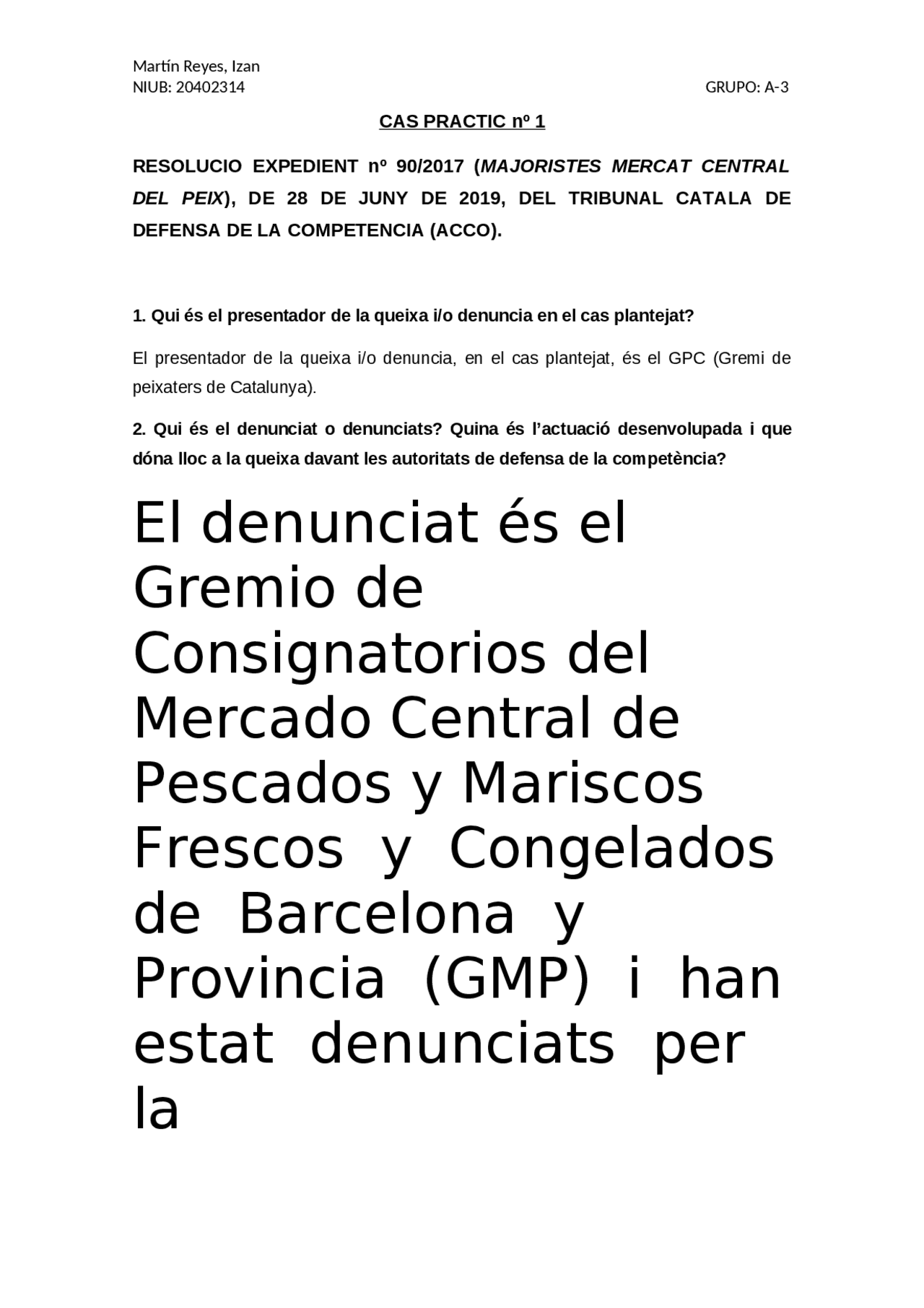 CAS Practic 1 - CP 1 - Docsity