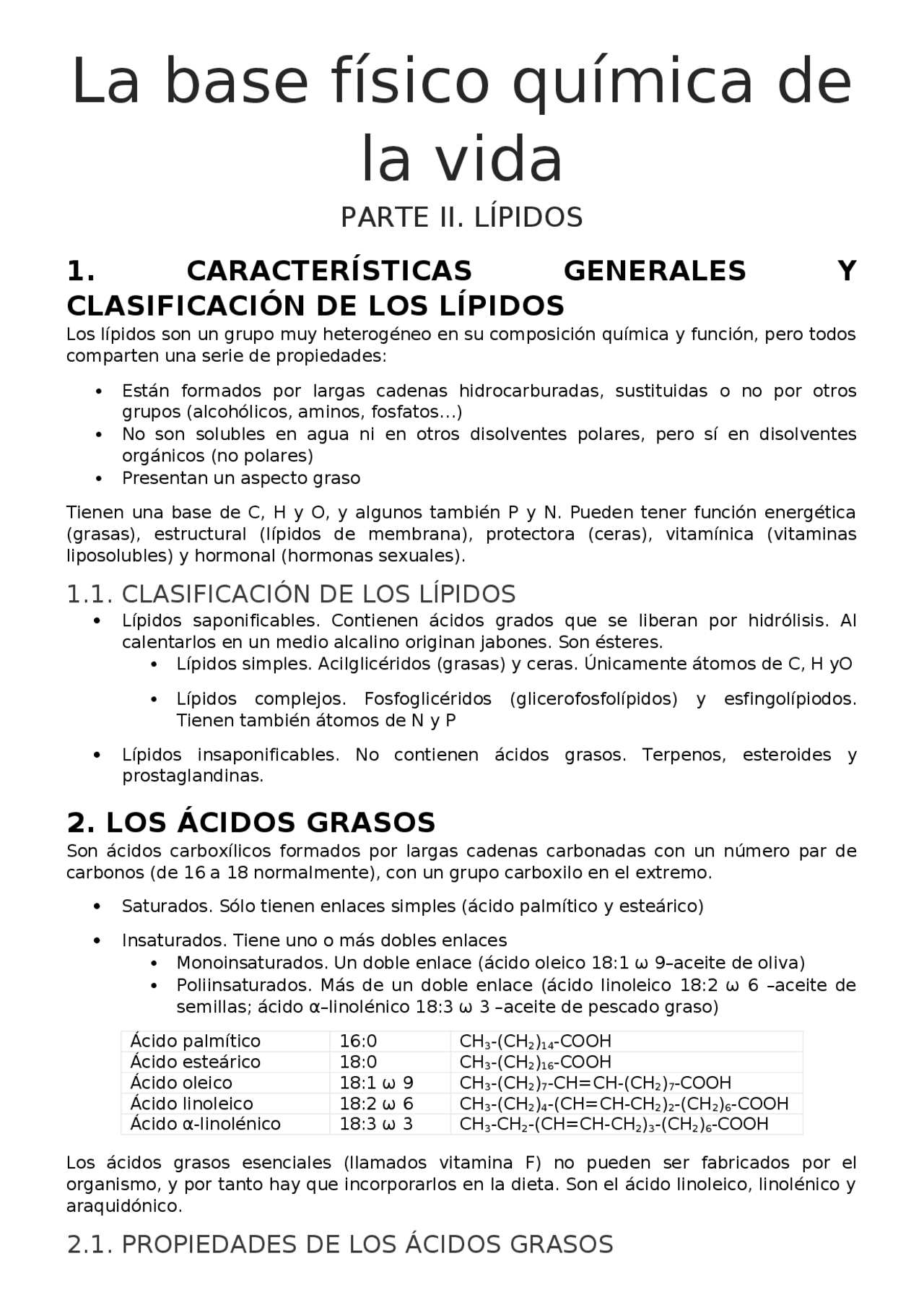 Lípidos Segundo Bachillerato Docsity