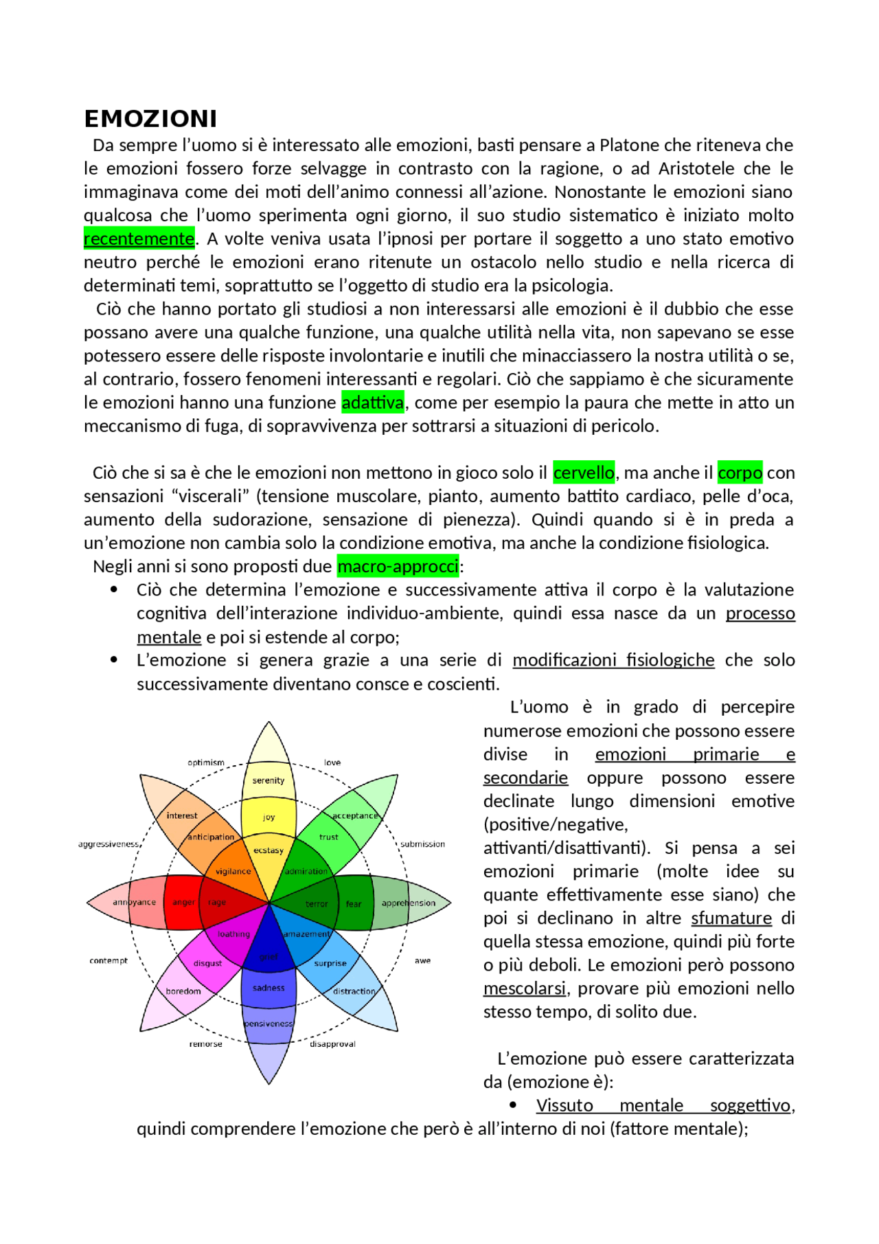Emozioni Prof Grassi Unipd Docsity