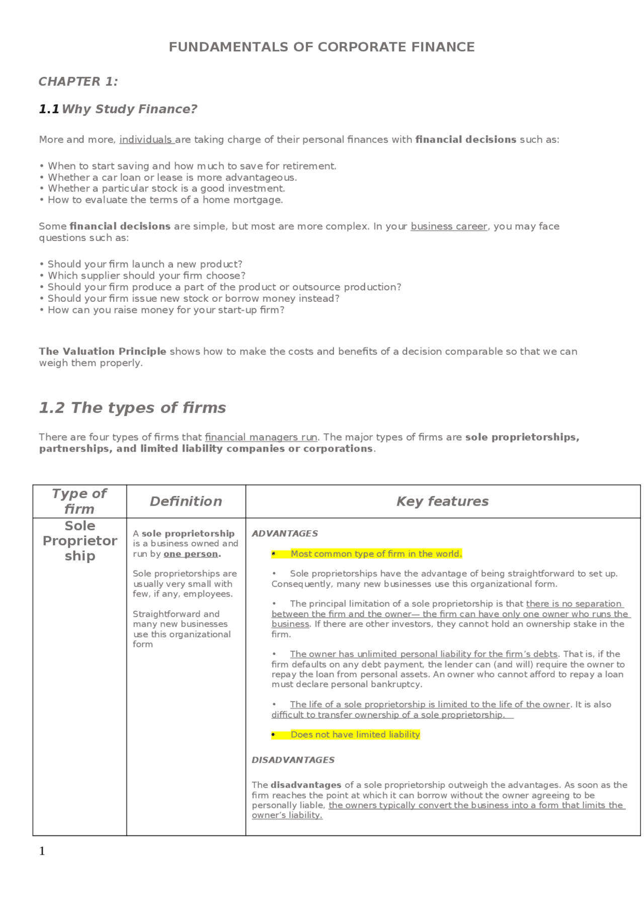 Finance summary Fundamentals of Corporate Finance, Global Edition. Berk, DeMarzo, Harford ...