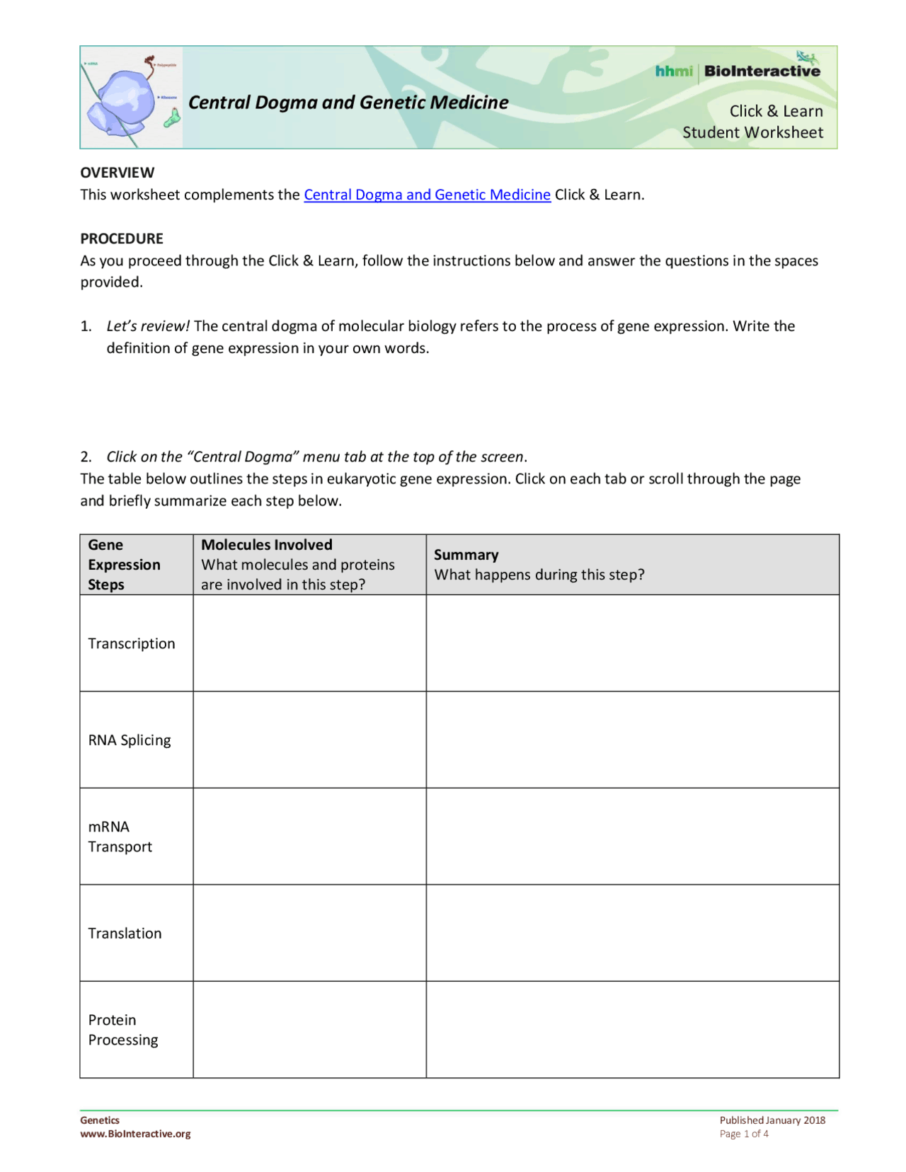 CDGM Student Worksheet - Docsity