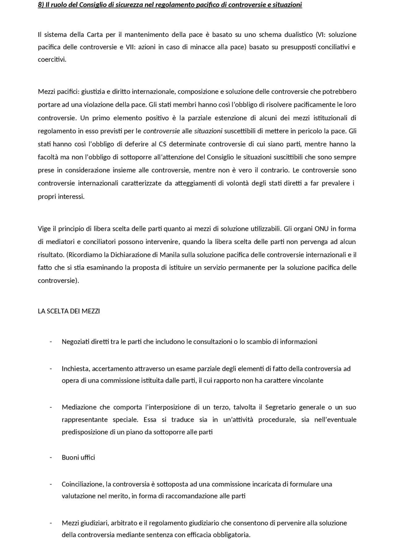 Riassunto Capitolo 8 Sergio Marchisio Onu Docsity
