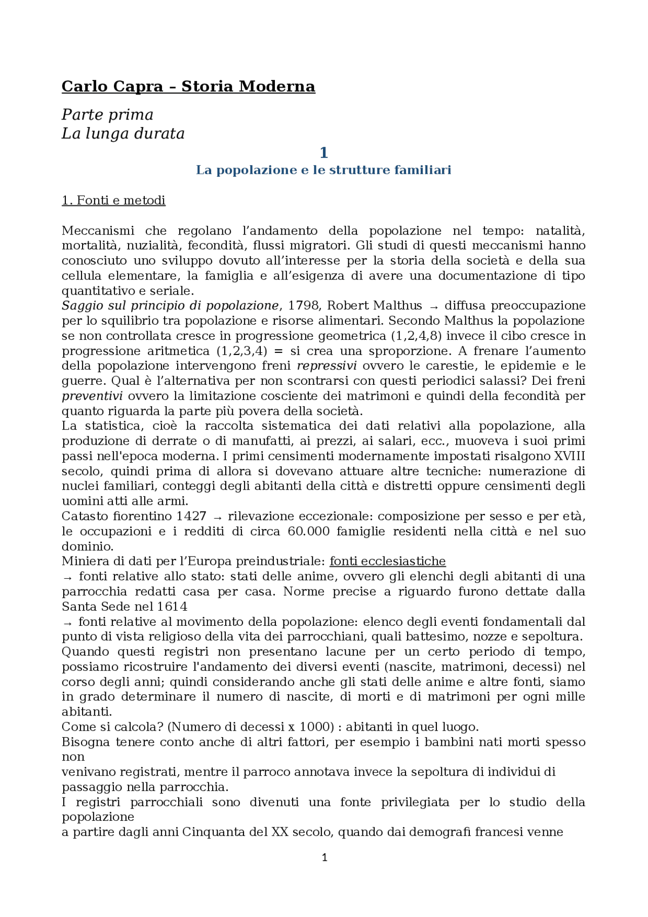 Riassunto Del Manuale Storia Moderna Di Carlo Capra Docsity