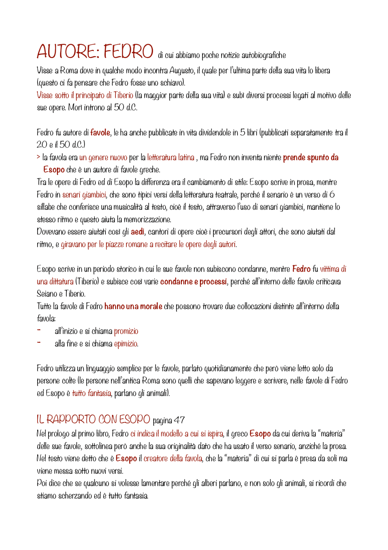 Fedro Appunti Completi Docsity