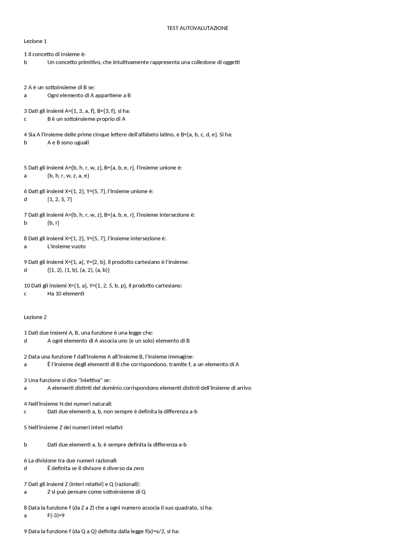 Esame Di Metodi Quantitativi Docsity