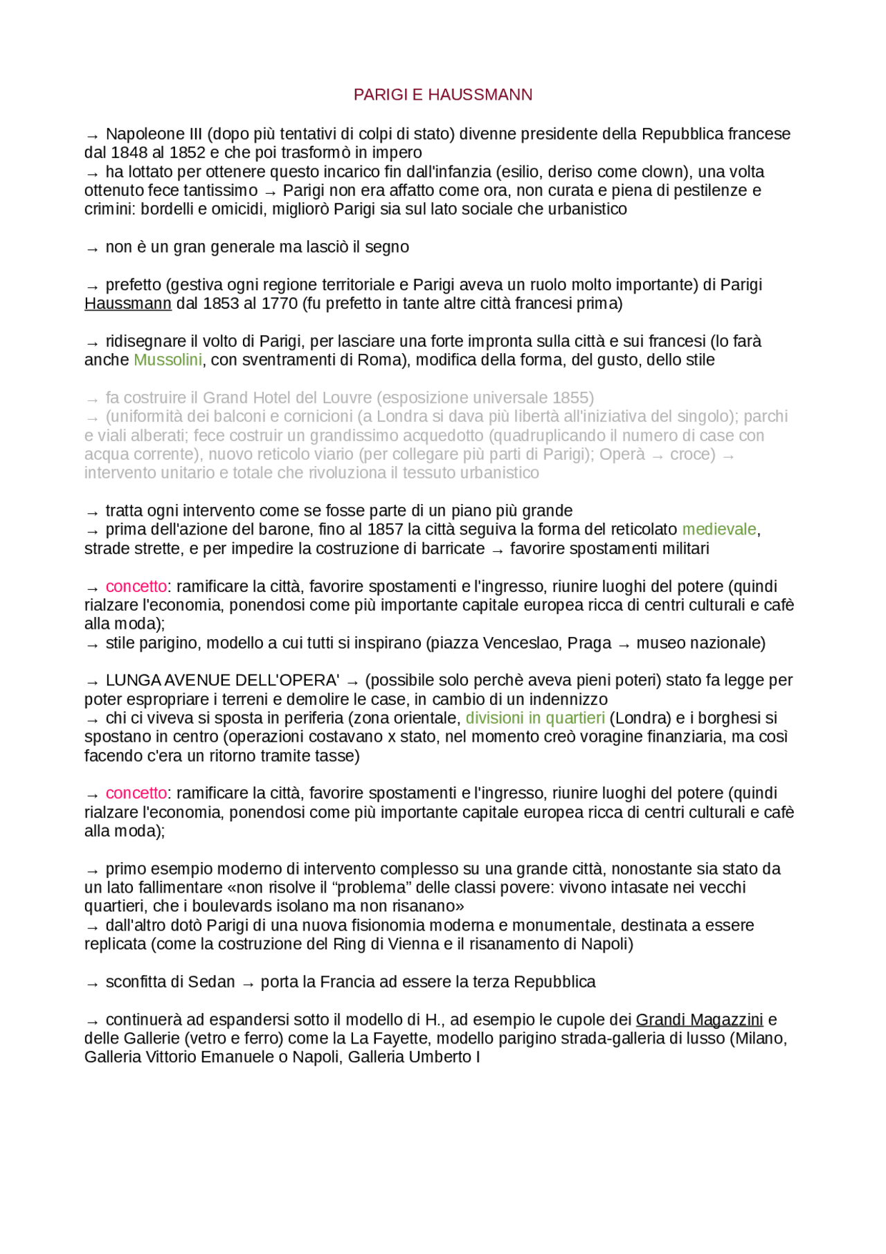 Parigi e Haussmann; Il Ring di Vienna | Sintesi del corso di Storia ...