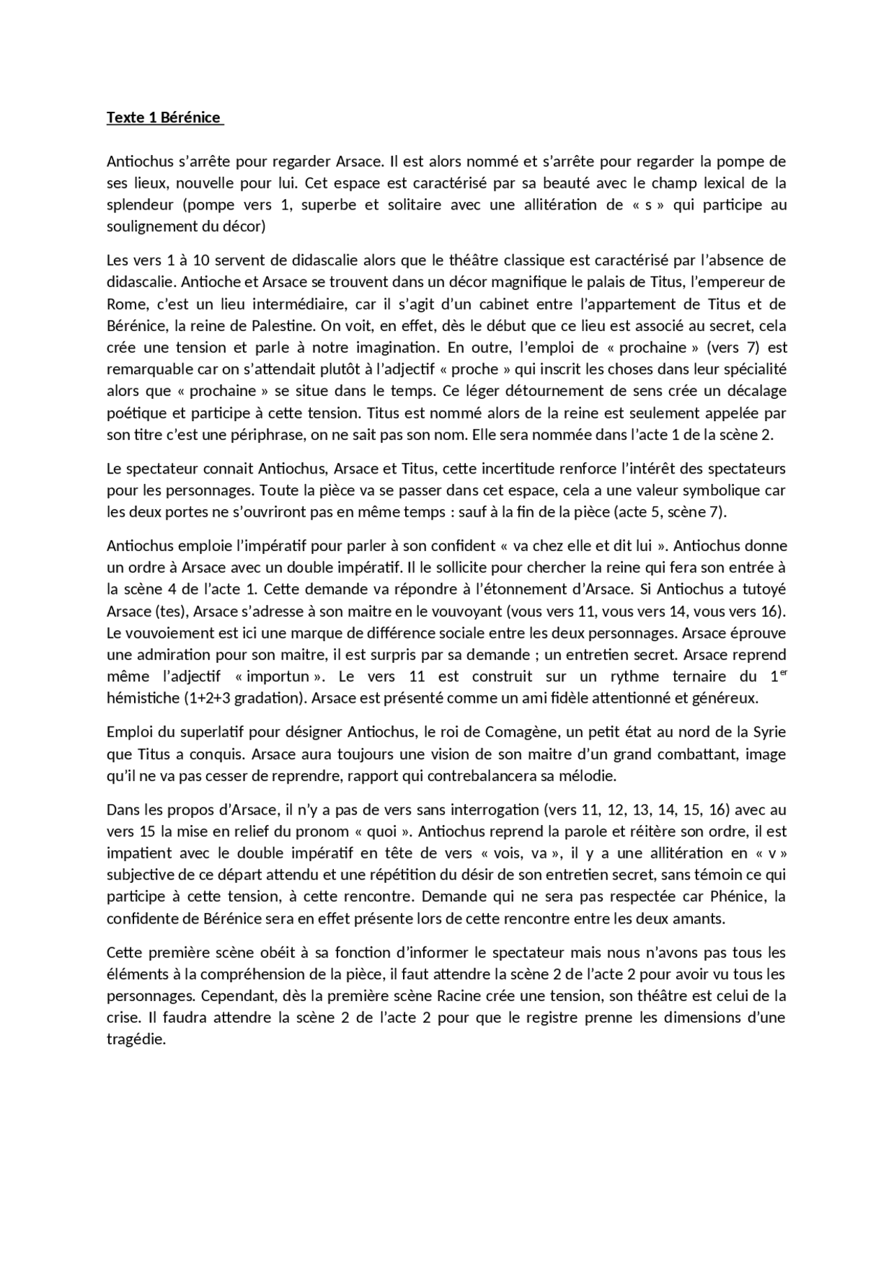 Berenice De Racine 1 Dissertation Français Docsity
