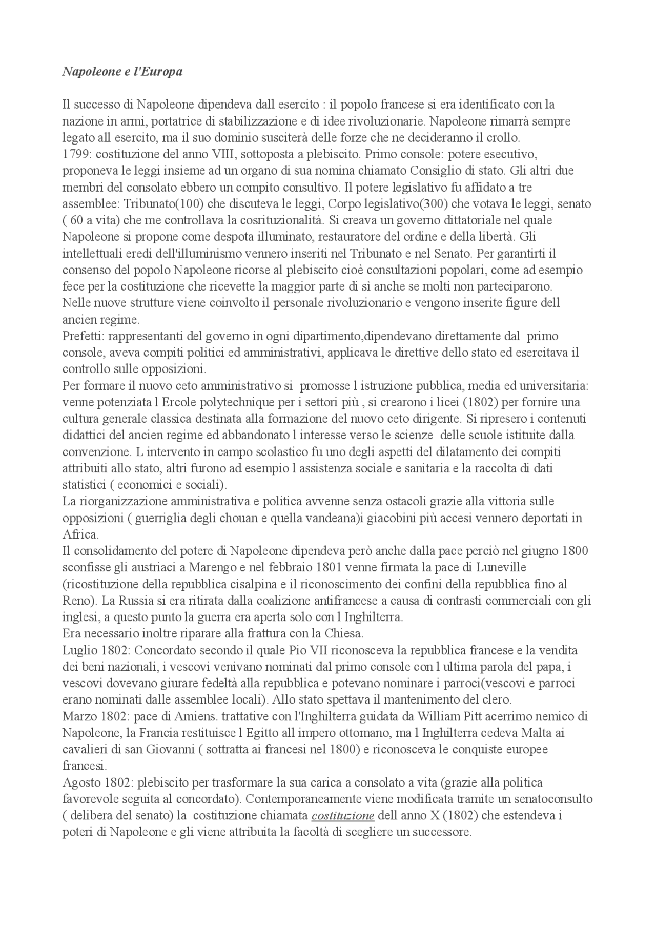 Lascesa E La Fine Di Napoleone Docsity
