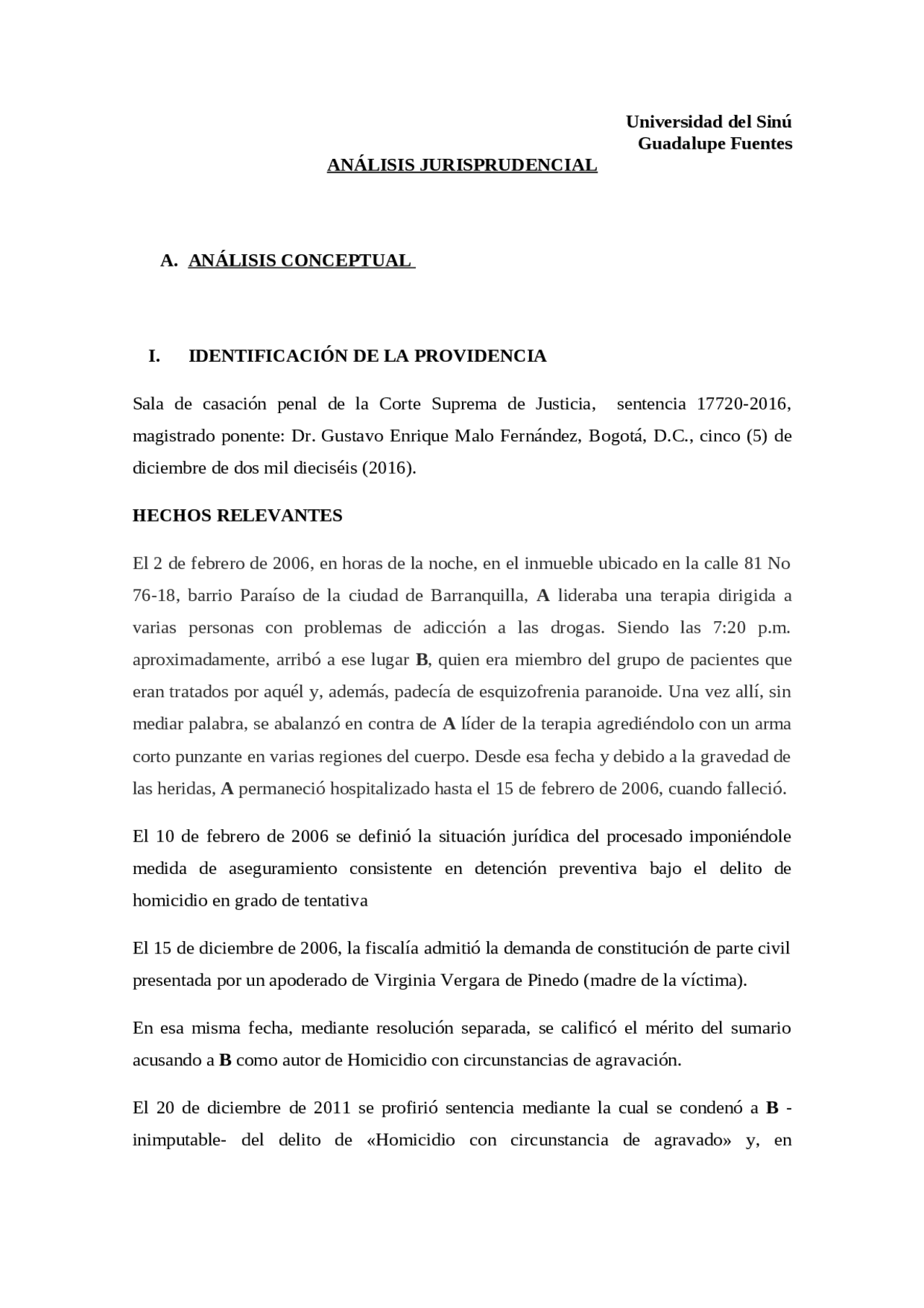 Analisis De Sentencia Docsity