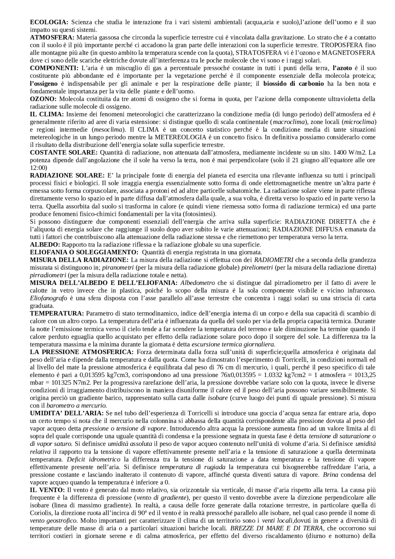 Riassunto Finale Per Esame Ecologia Appunti Di Ecologia Docsity