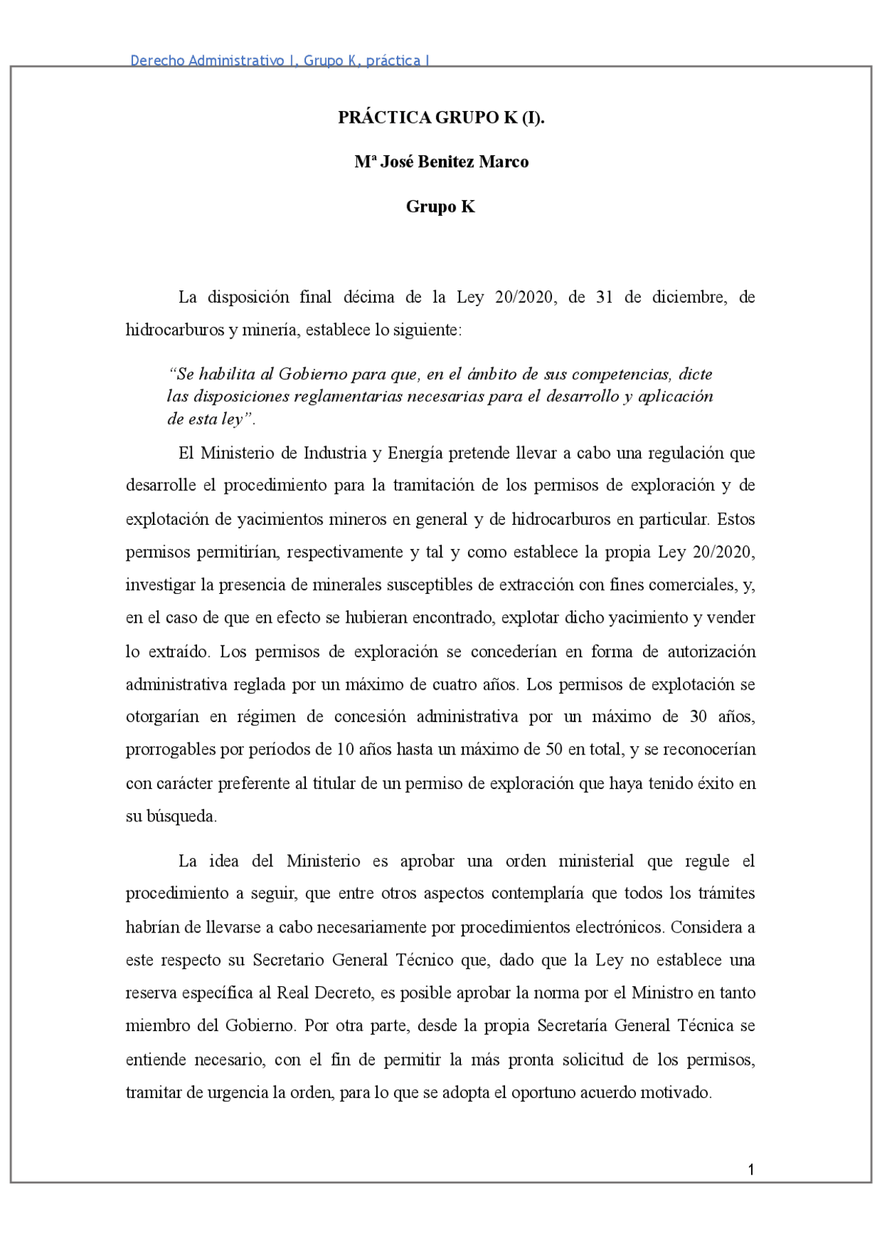 Practica 1 derecho admin - Docsity