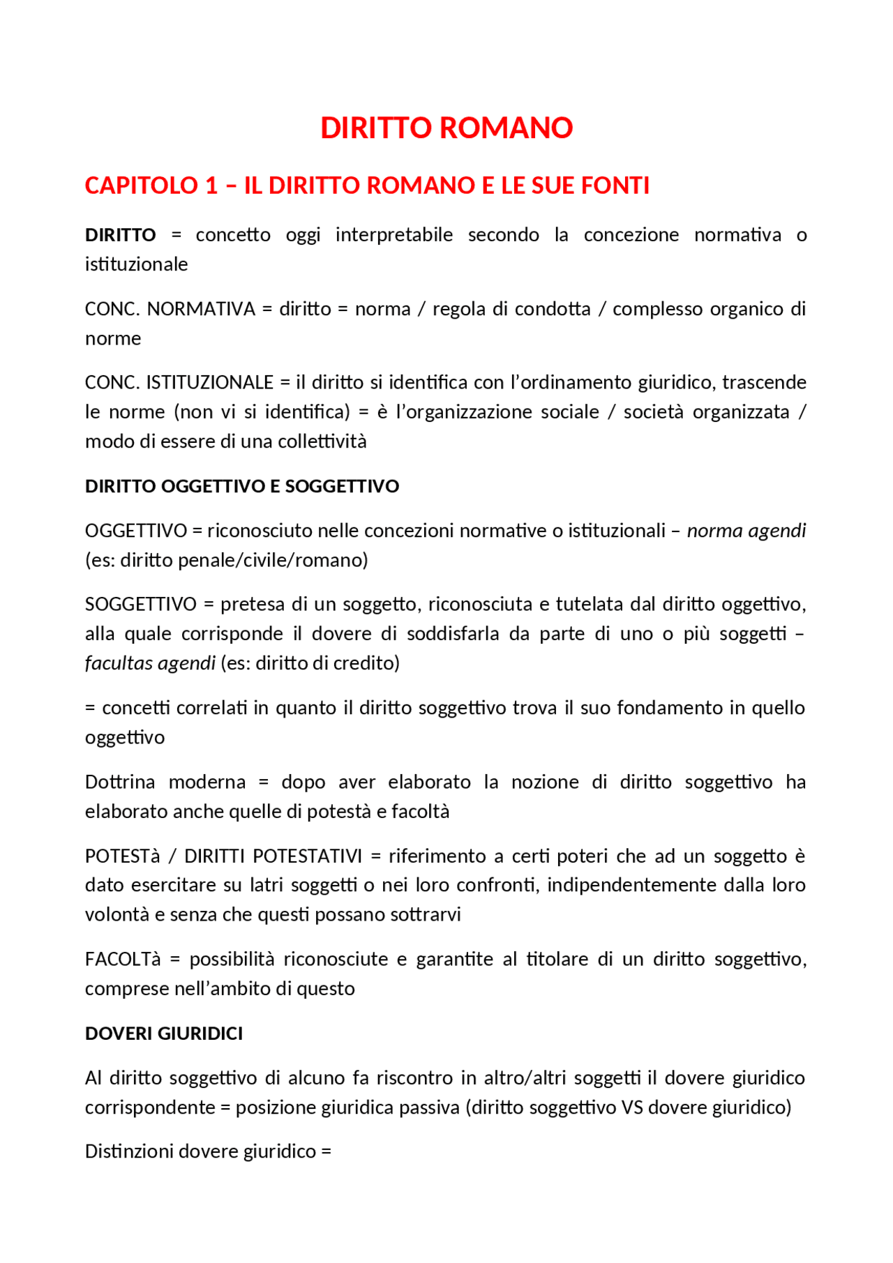Riassunto Libro Marrone Sintesi Del Corso Di Diritto Romano Docsity
