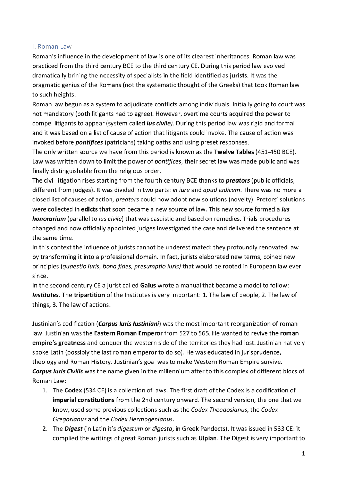 Riassunti History of law - Docsity