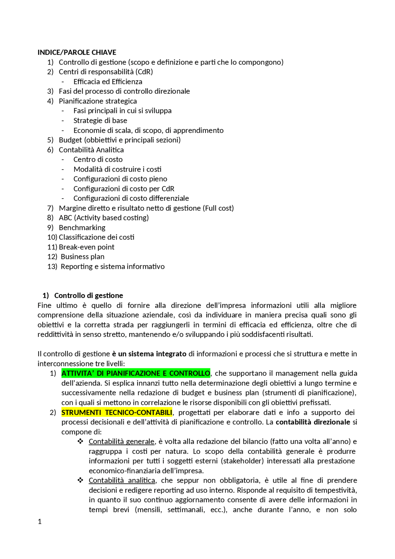 Controllo Di Gestione Docsity
