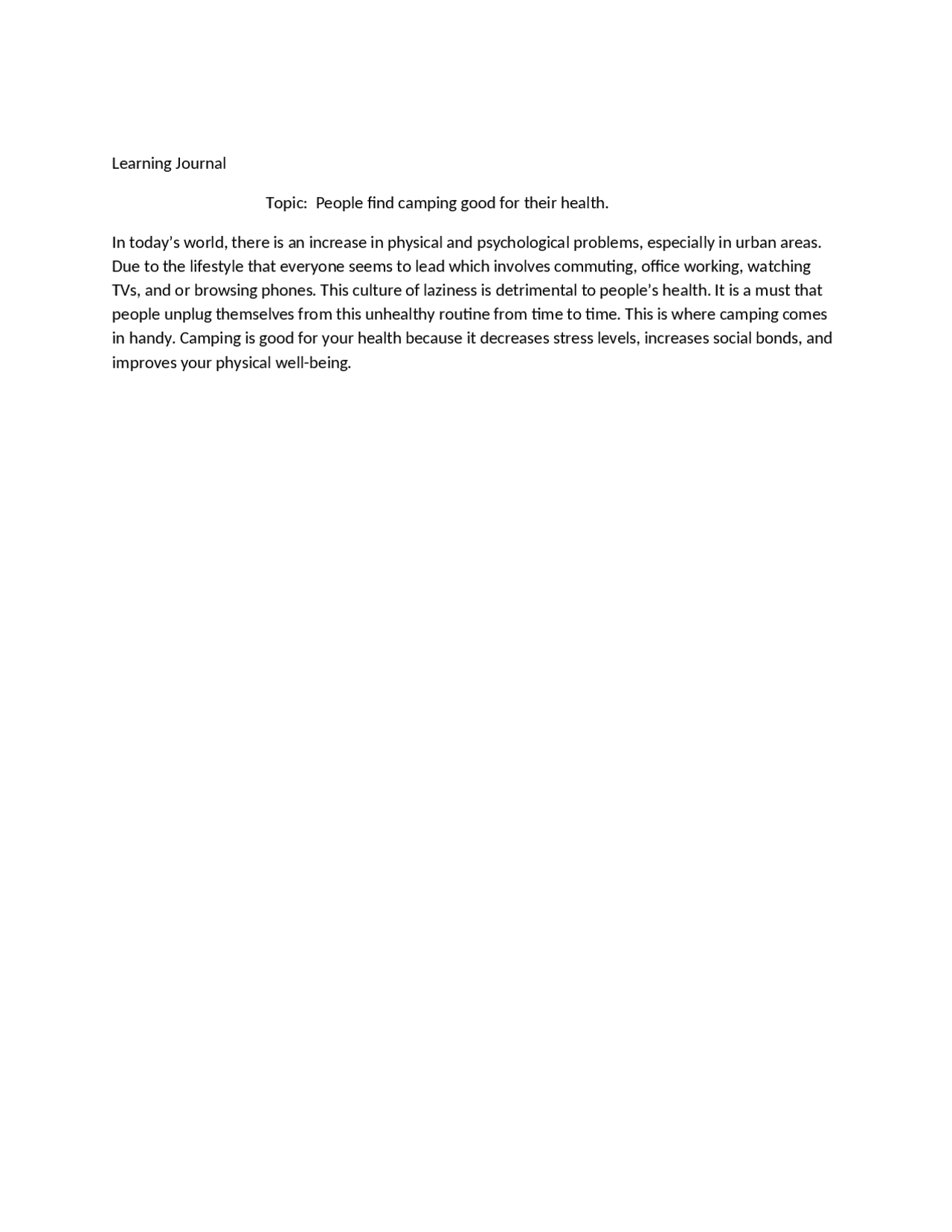 Week Assignment Document Docsity