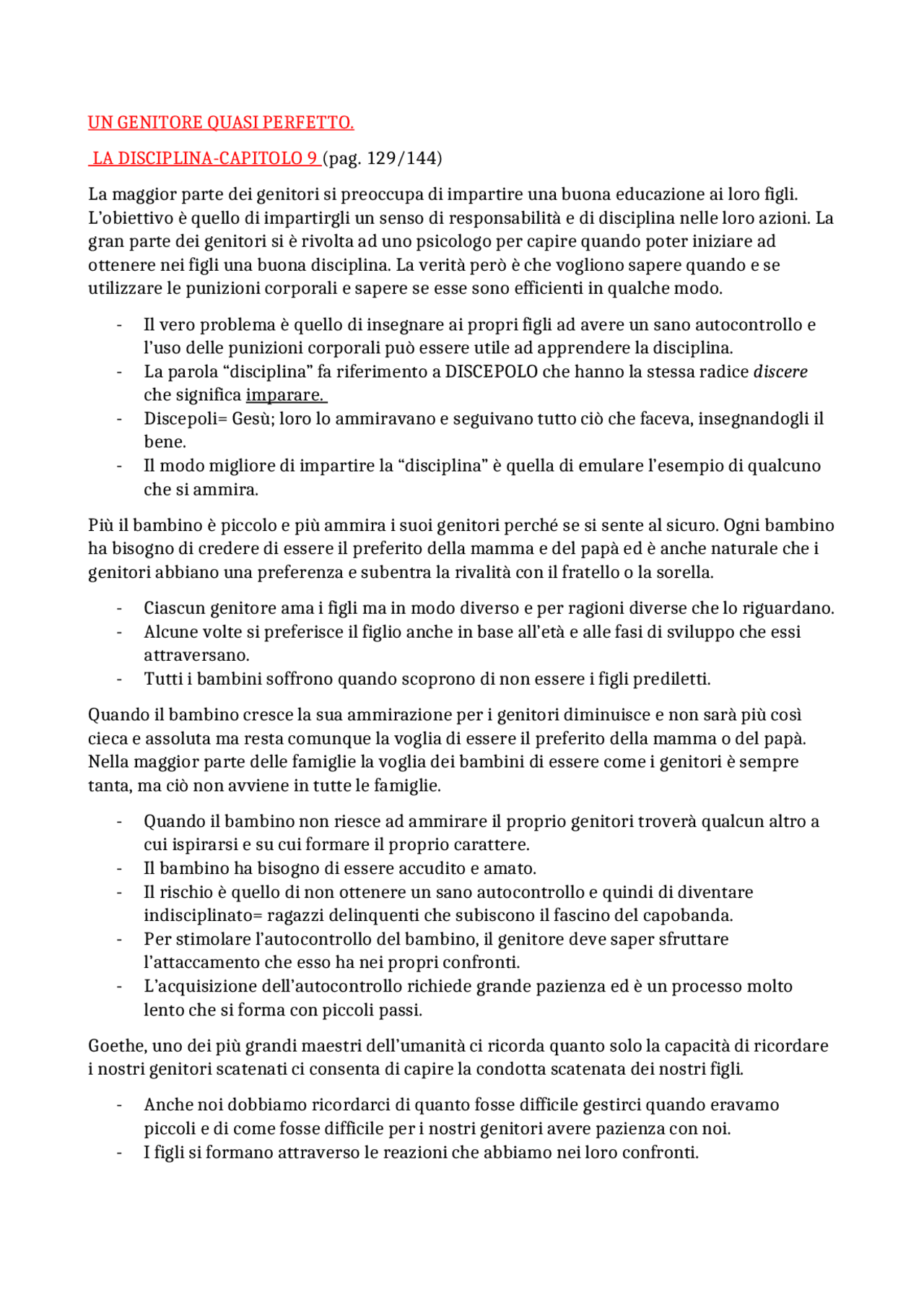 Un Genitore Quasi Perfetto Docsity