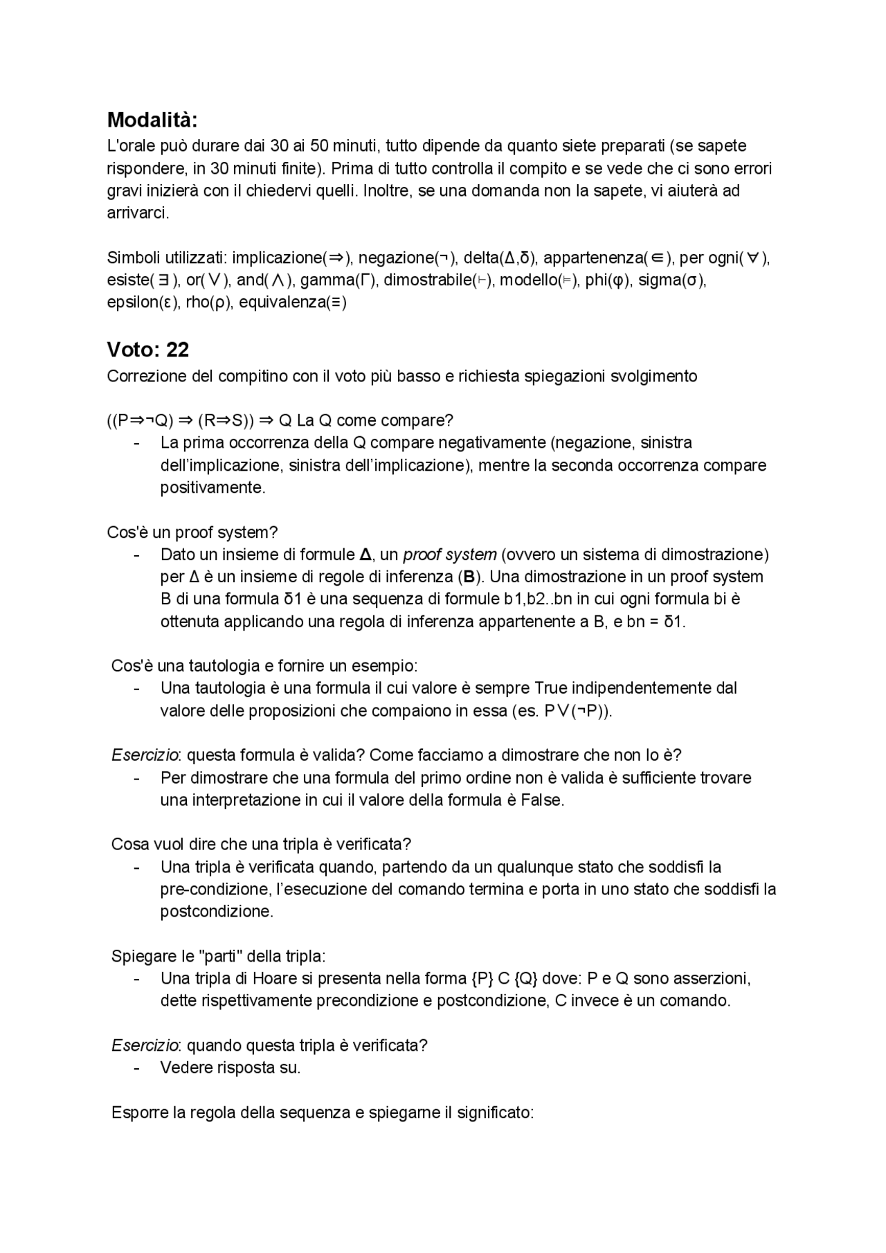 Logica Per La Programmazione Docsity