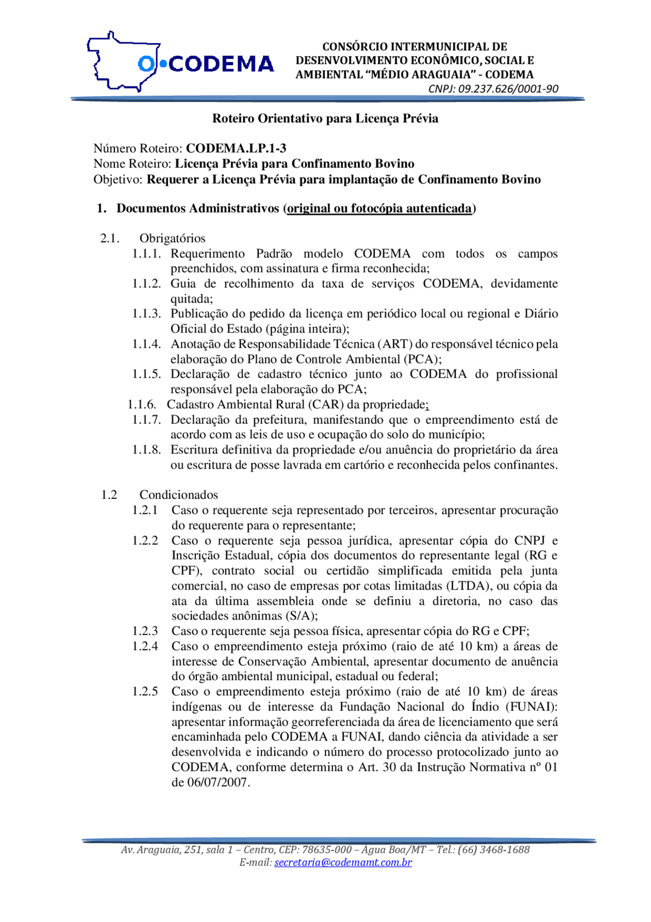 Roteiro - Licenciamento Prévio - CODEMA.pdf - Docsity