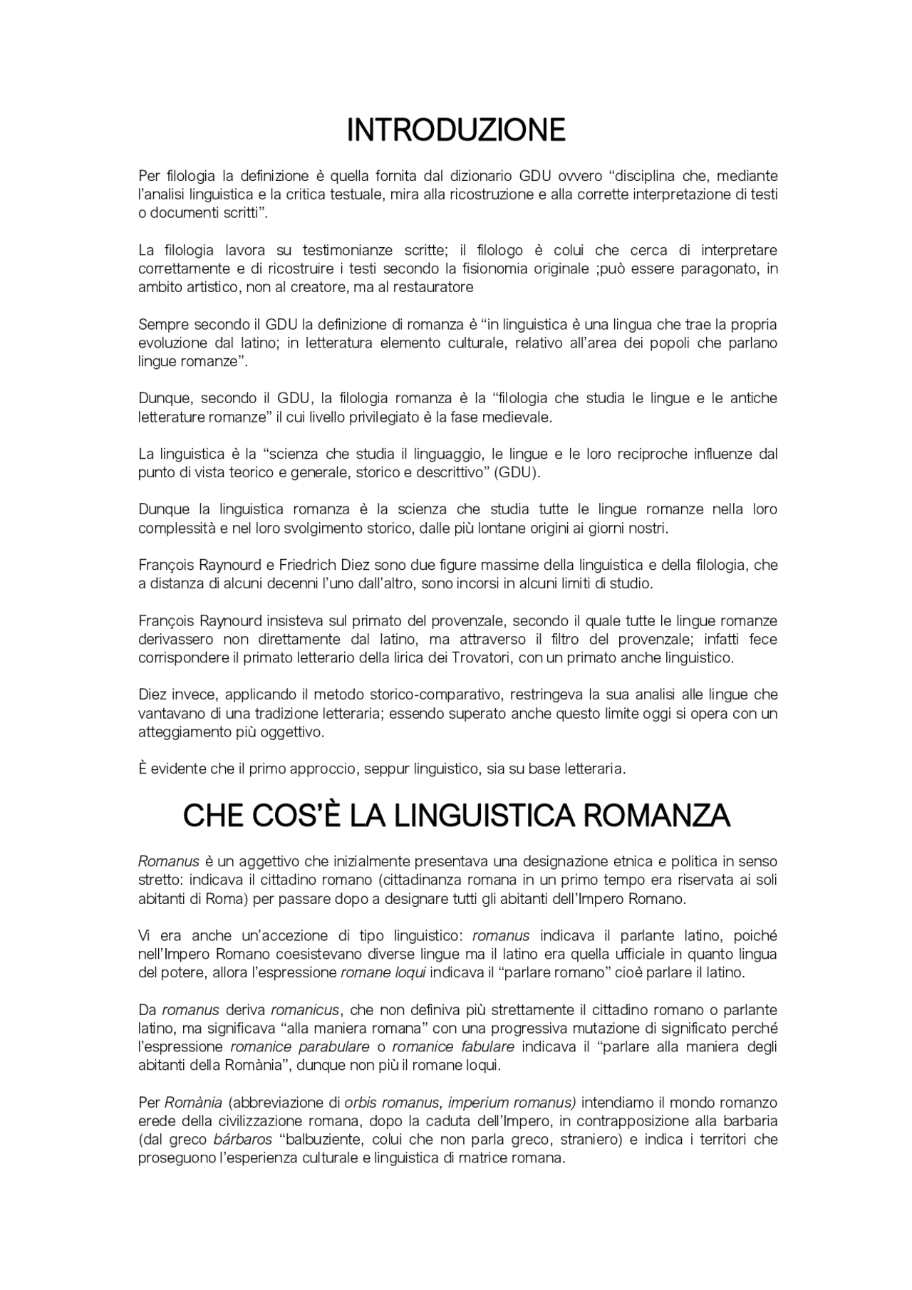 Linguistica Romanza Filologia Romanza Docsity
