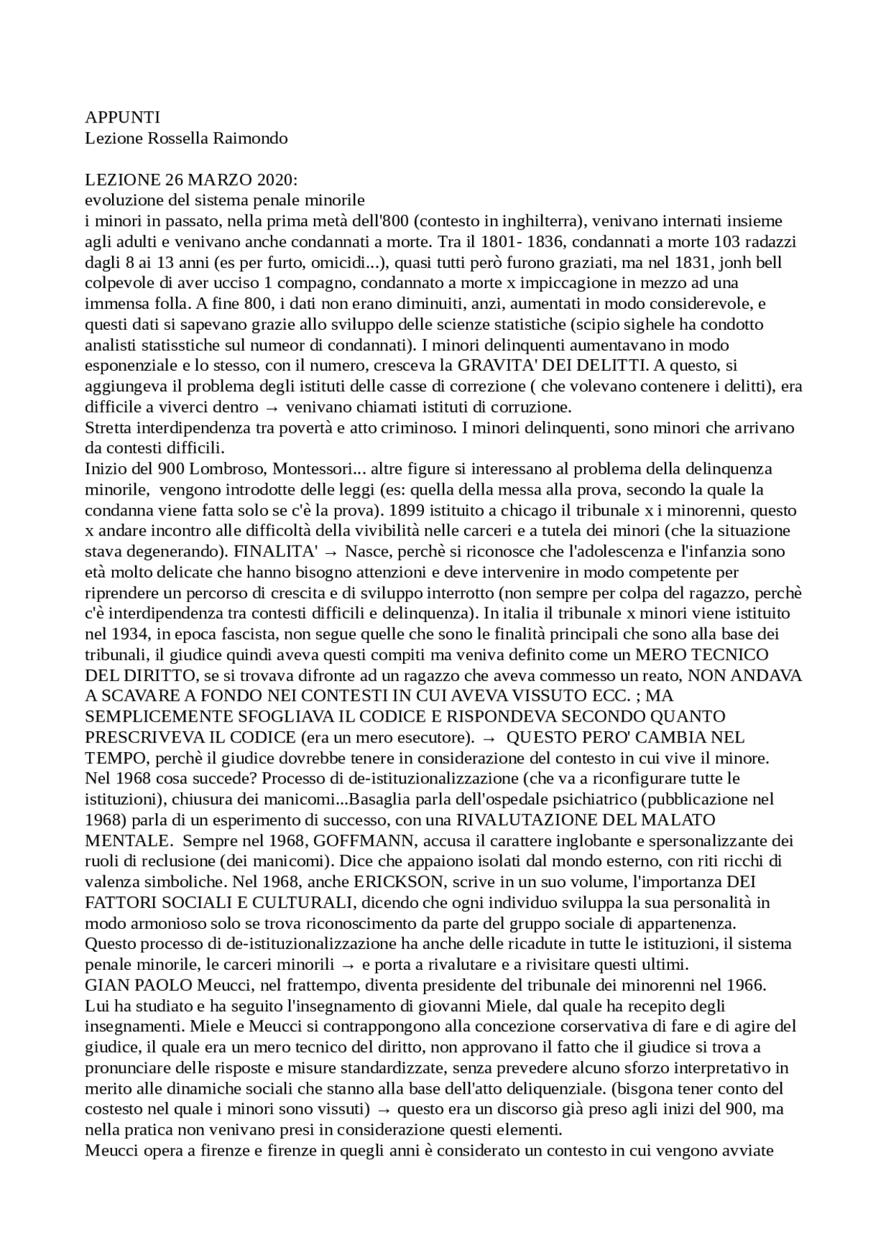 Sistema Penale Minorile Appunti Docsity