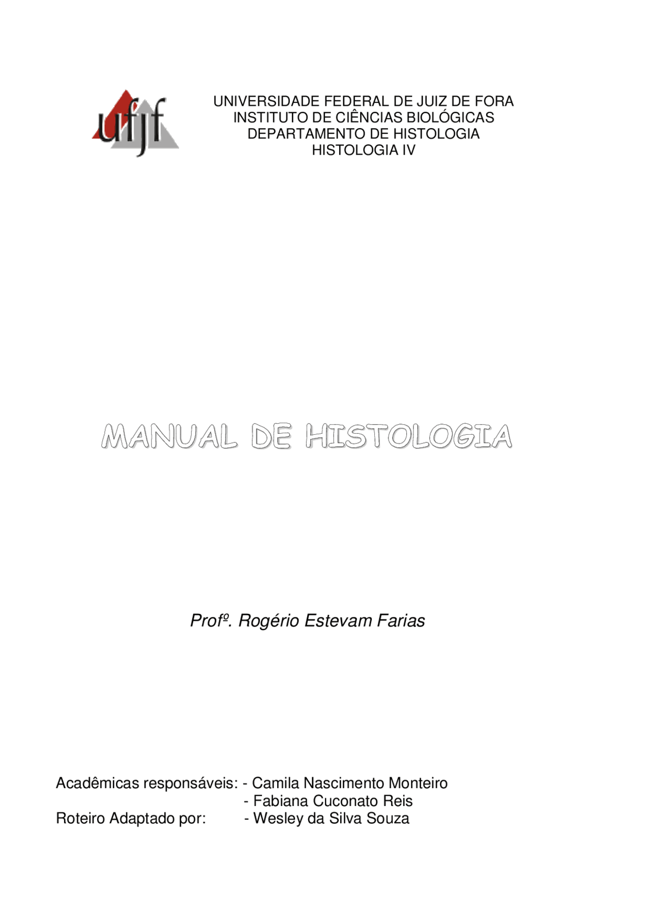 Roteiro Prático De Histologia Docsity