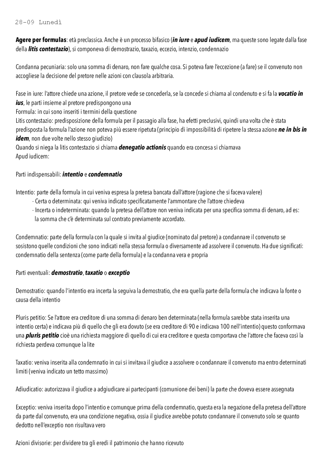 Appunti Delle Lezioni Di Diritto Romano Primo Semestre 2020 Docsity