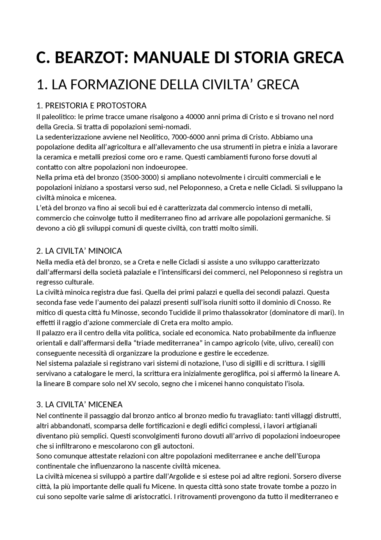 Bearzotmanuale Di Storia Greca Docsity