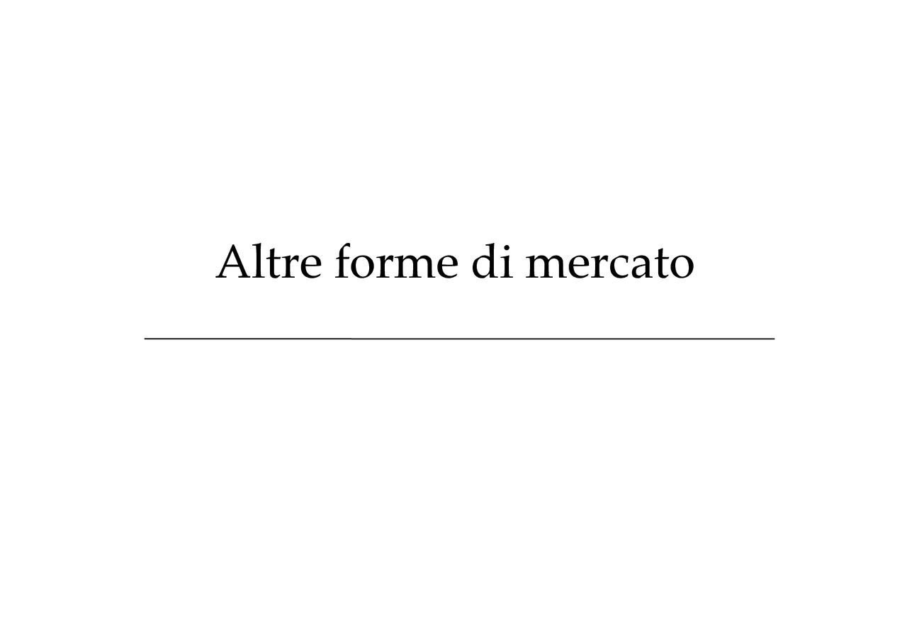 Microeconomia Forme Di Mercato Docsity