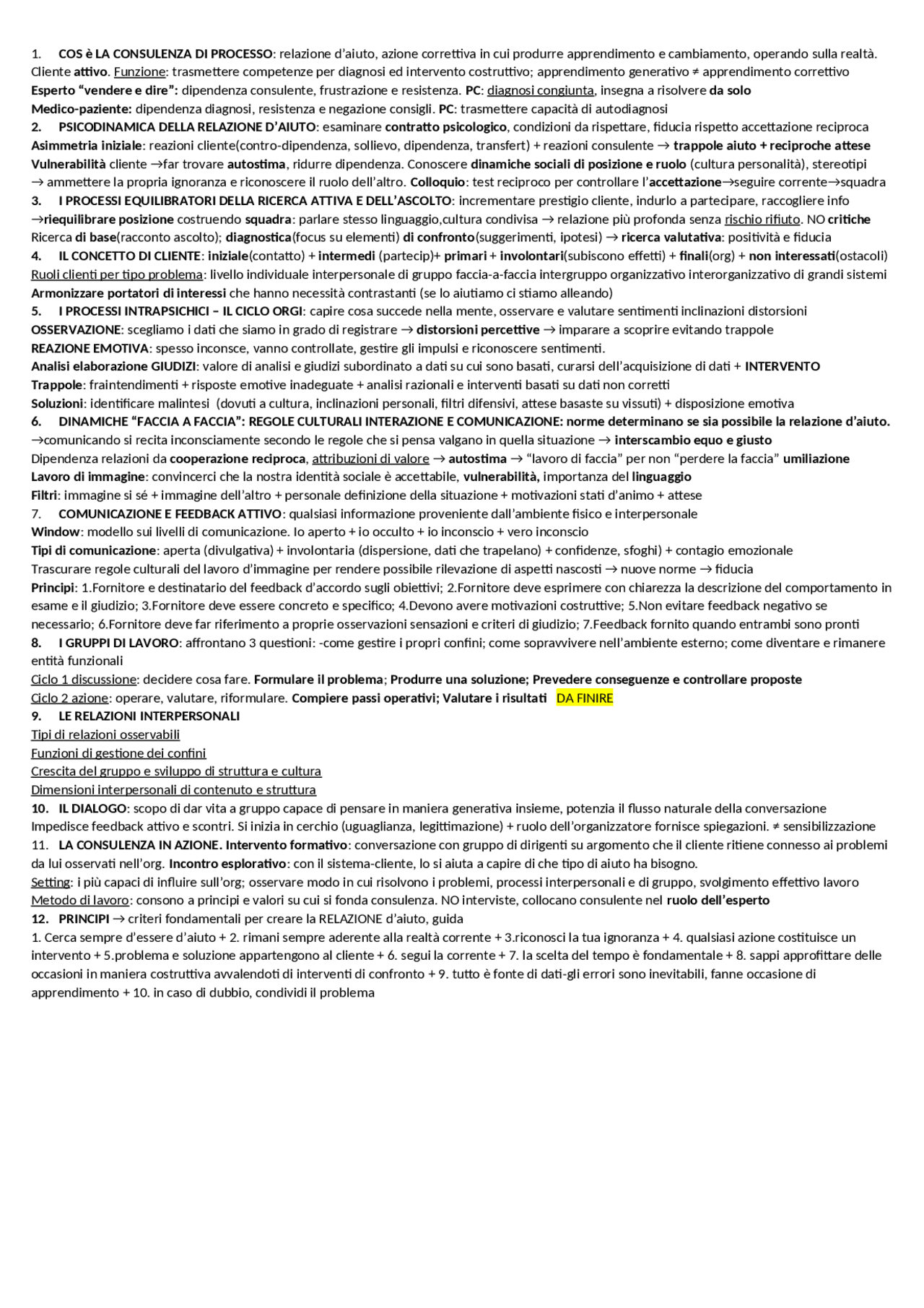 La Consulenza Di Processo Schein Riassunto Docsity
