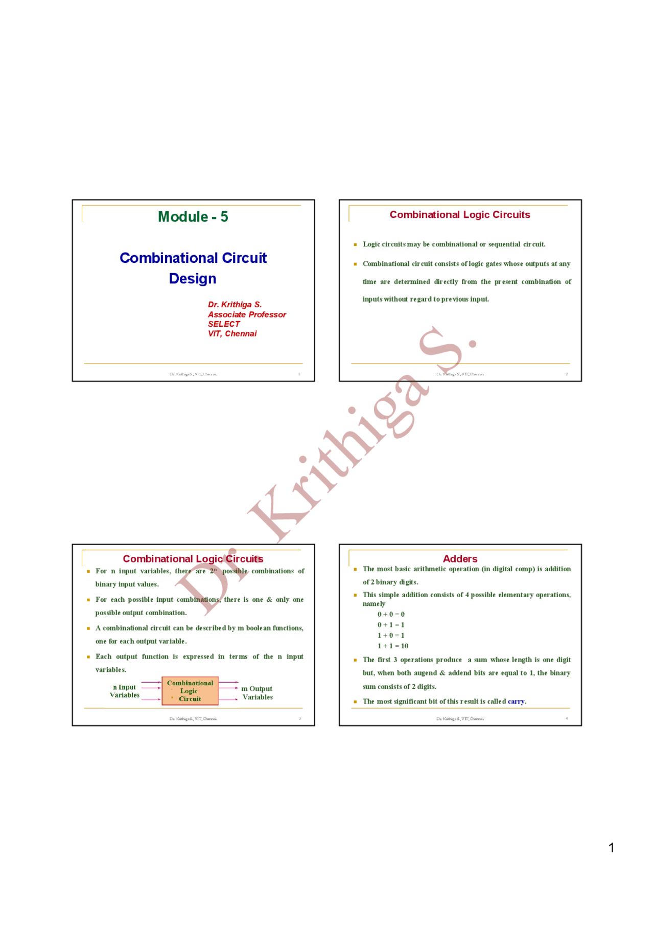 Digital Logic Circuits Docsity
