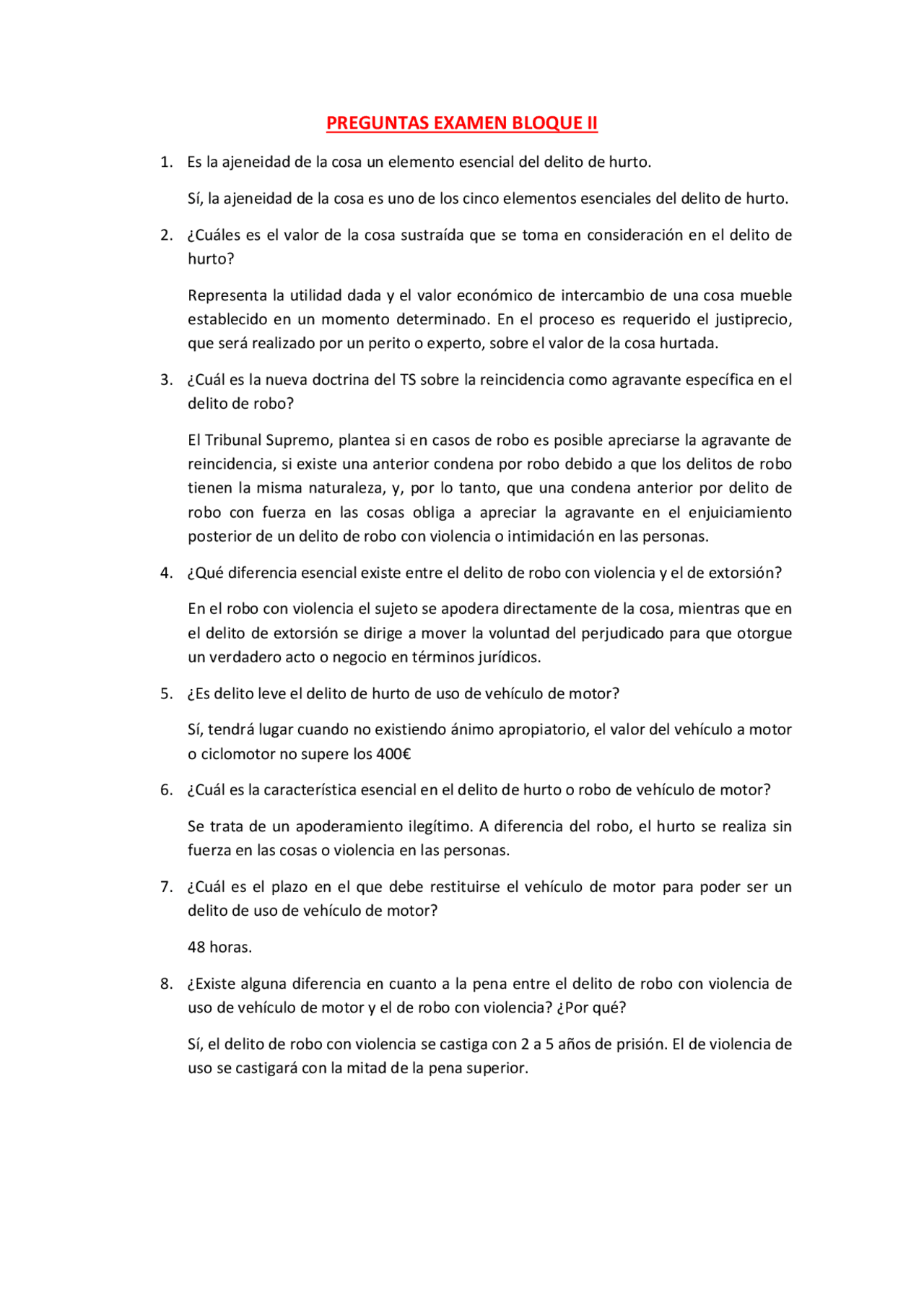 Examen Derecho Penal Ii Exámenes De Derecho Penal Docsity