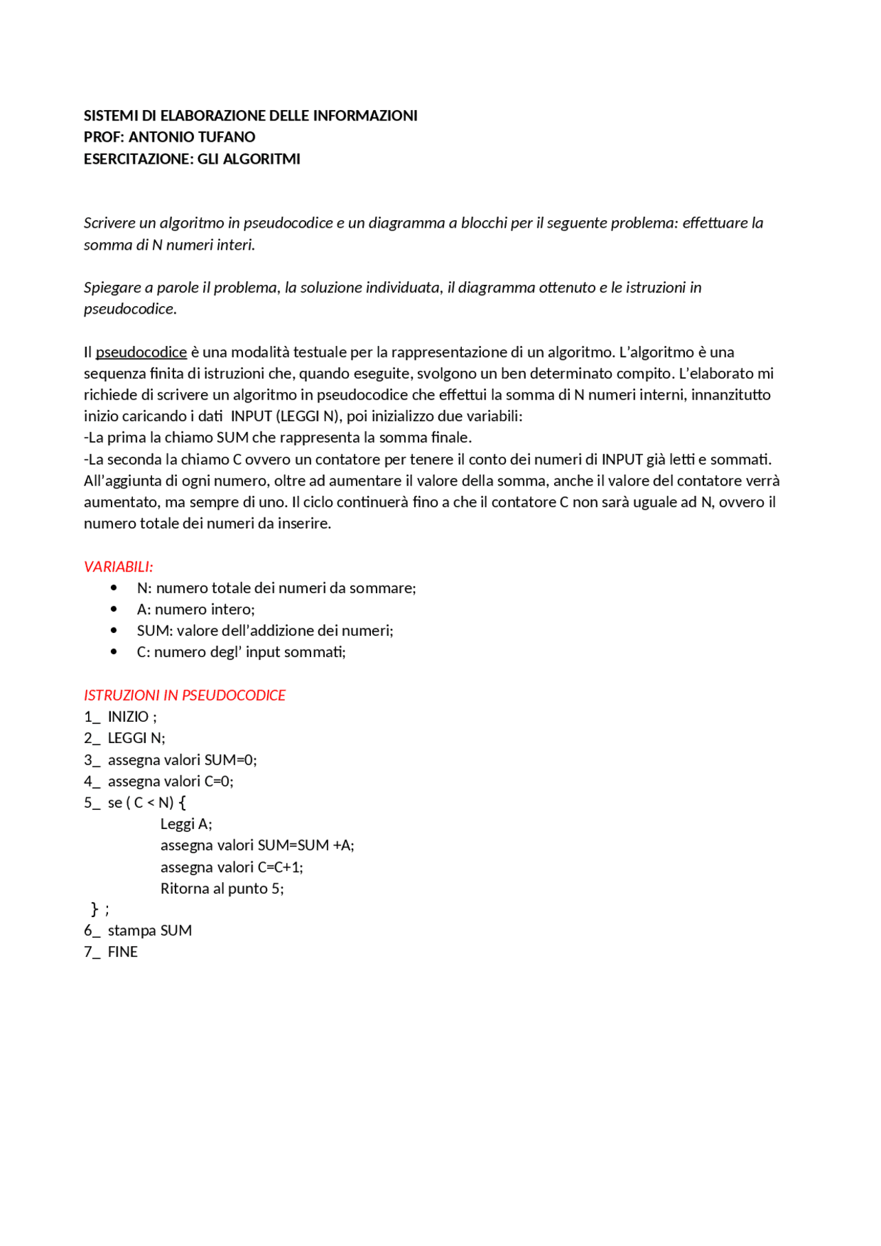 Elaborato Algoritmi Superato Docsity