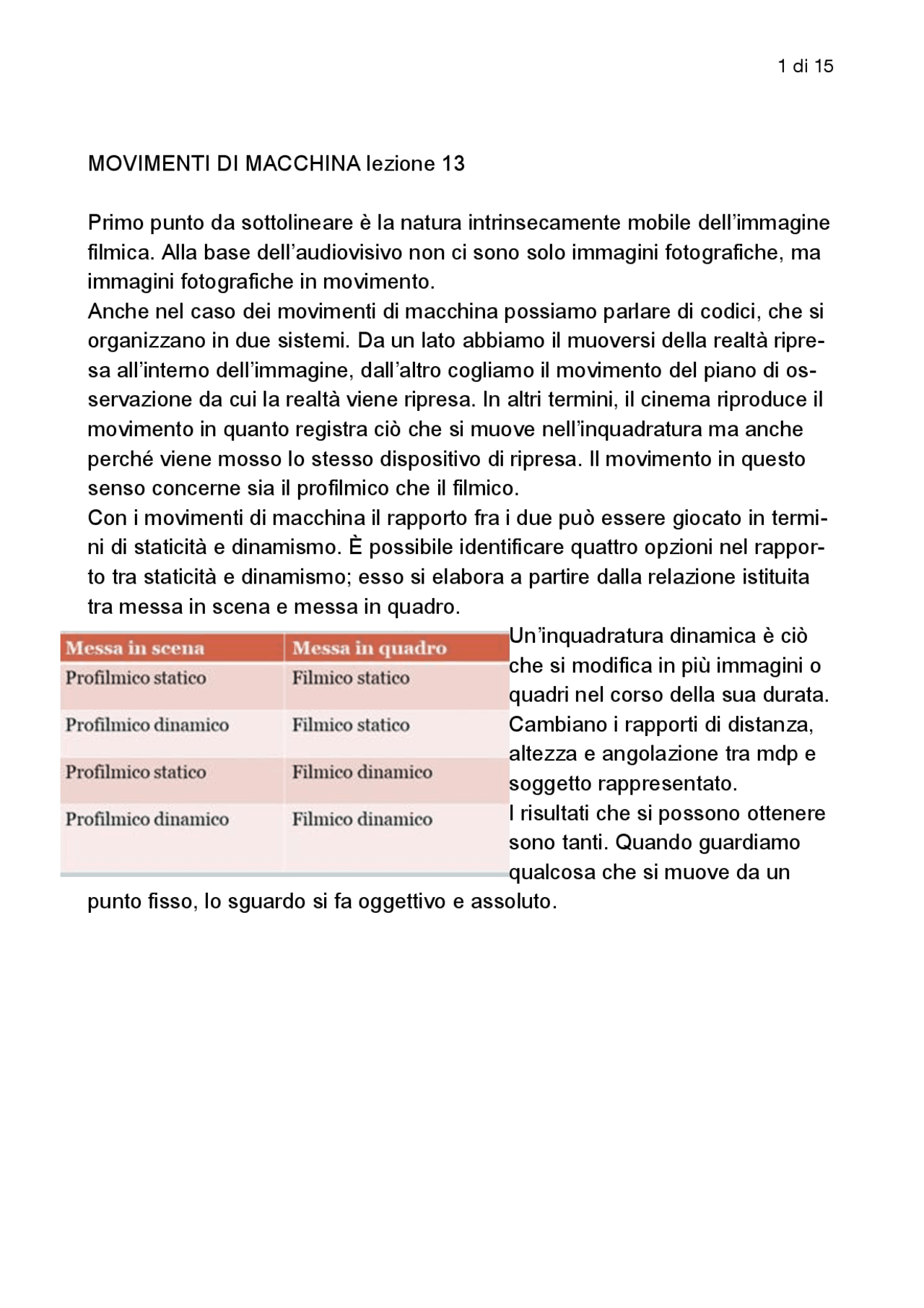 Linguaggi Dellaudiovisivo 1 Semestre Docsity