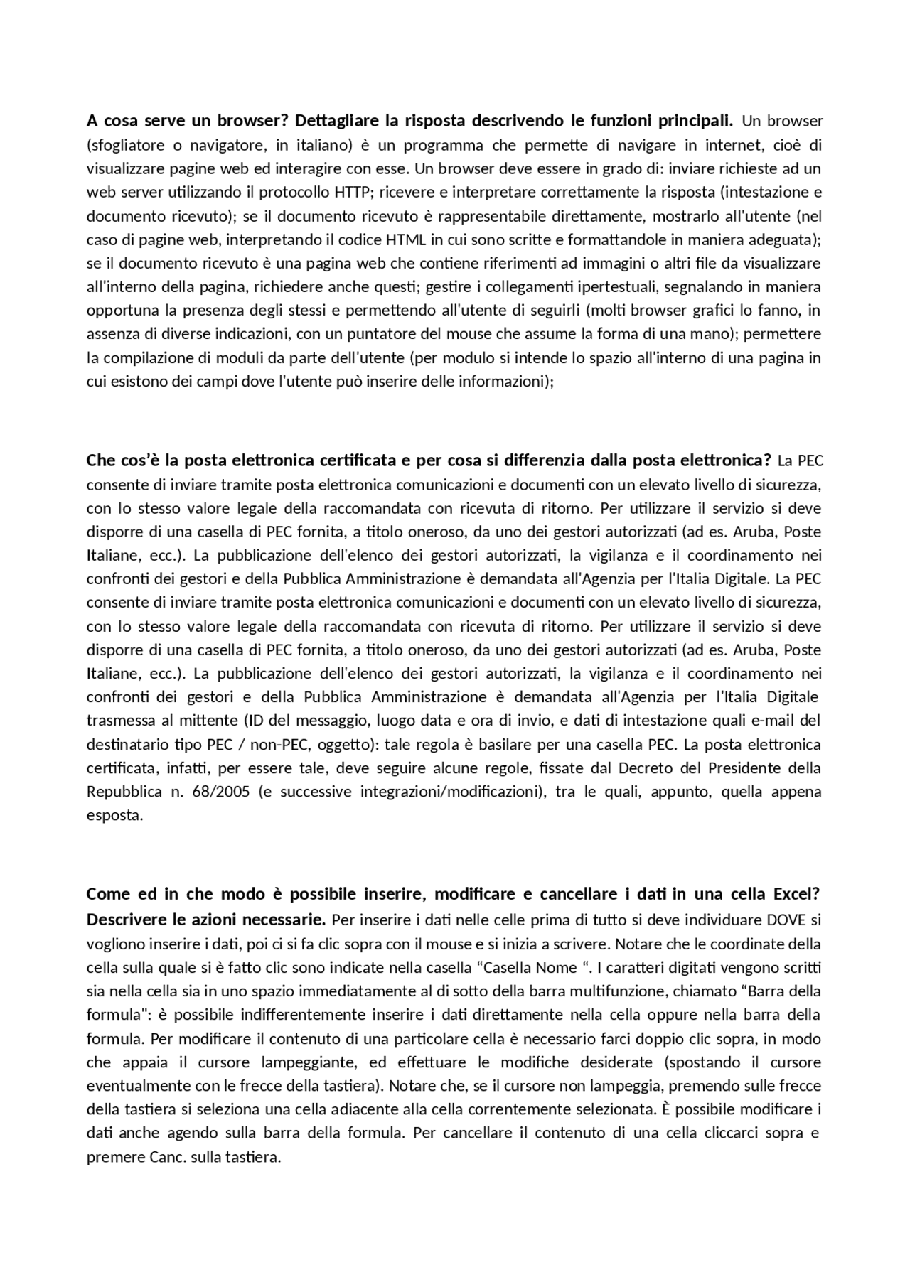 Paniere Di Abilità Informatiche Docsity
