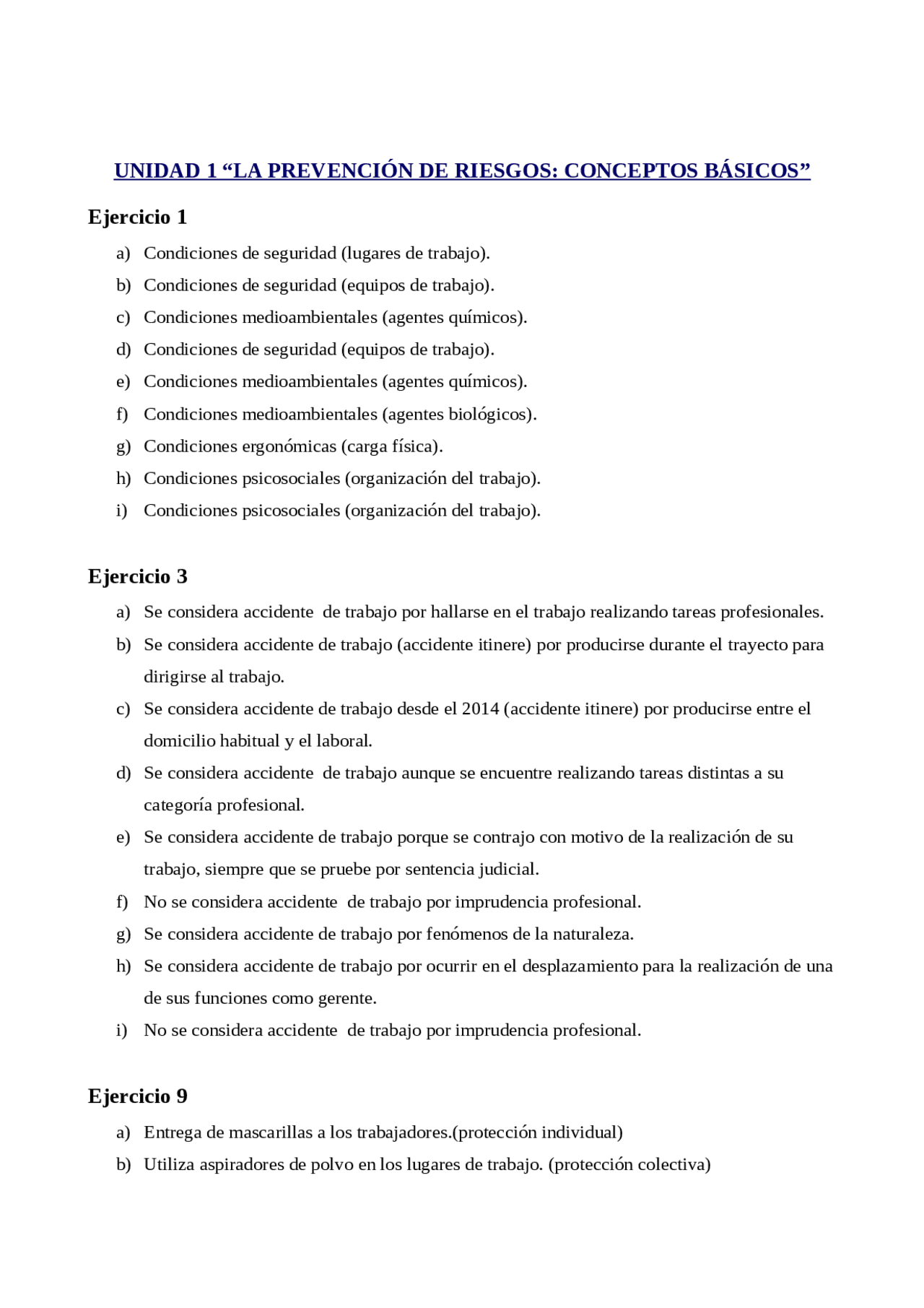 Ejercicios FormaciÓn Y OrientaciÓn Laboral Docsity