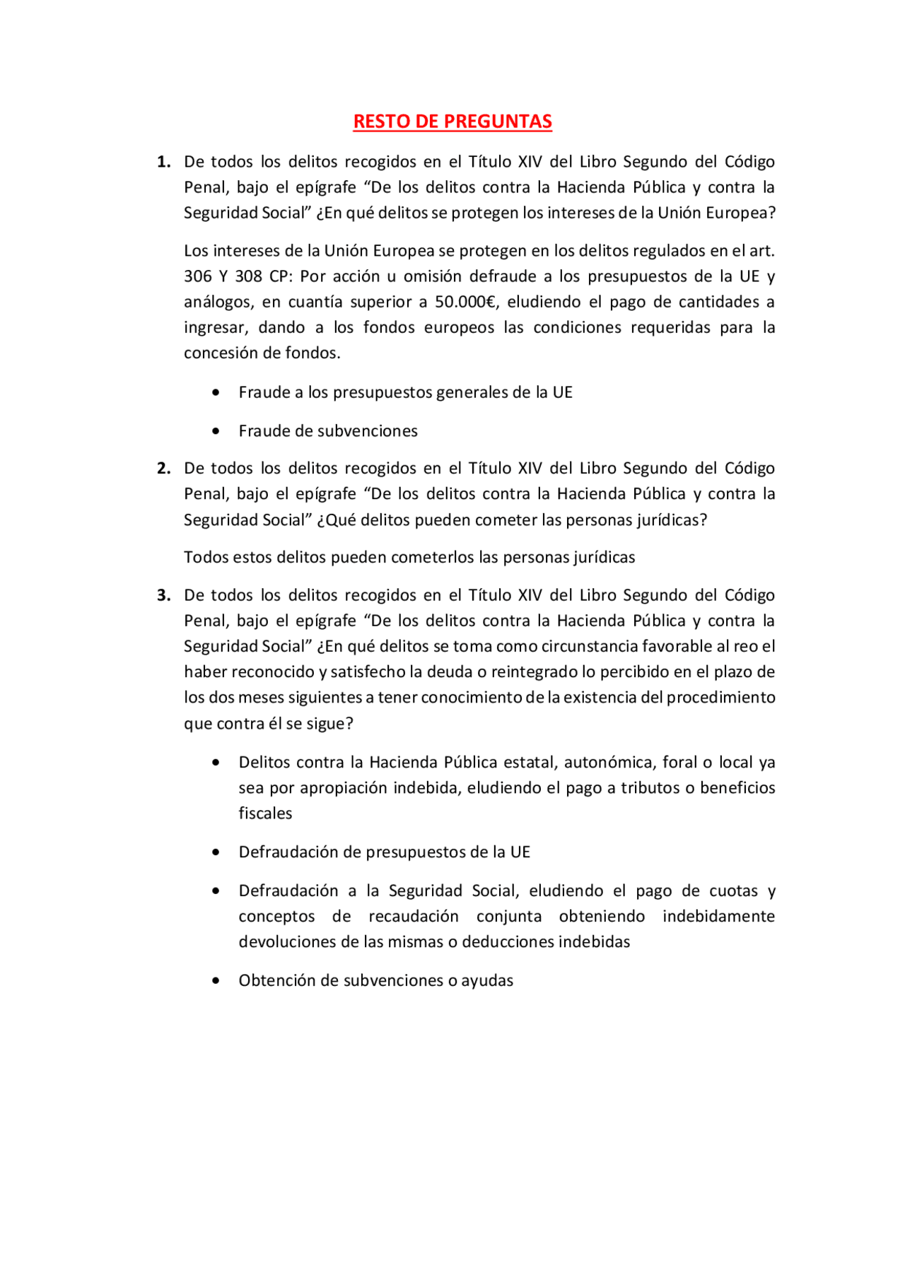 Examen Derecho Penal Ii Docsity