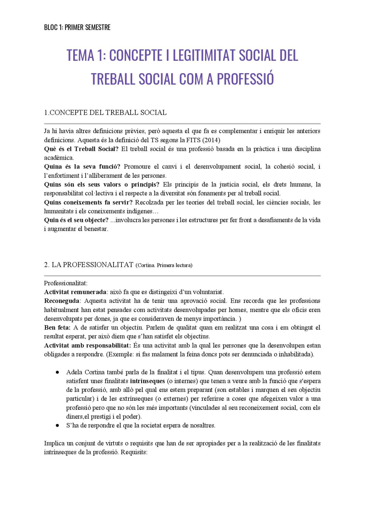 Conceptes Bàsics Del Treball Social Tema 1 Docsity