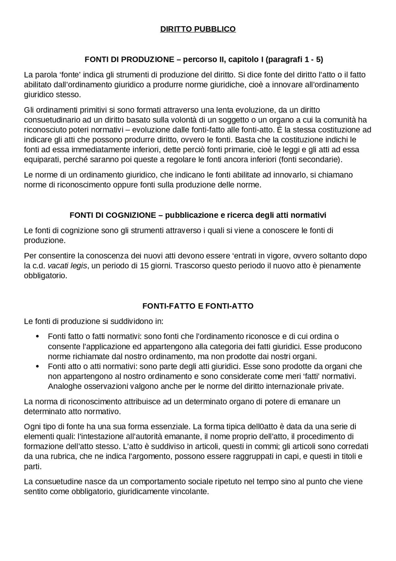 Diritto Pubblico Riassunto Esame Docsity