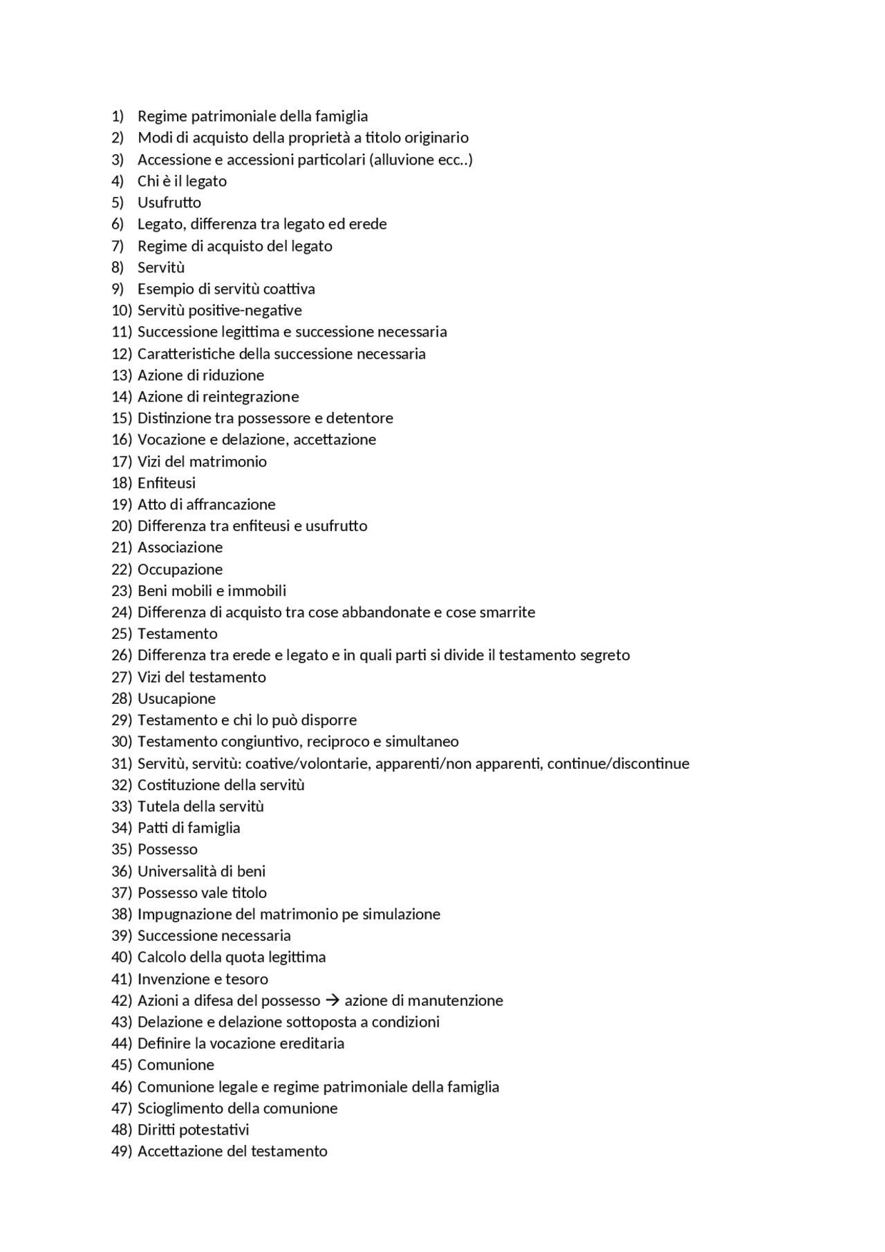 Domande Esonero Di Diritto Privato Docsity