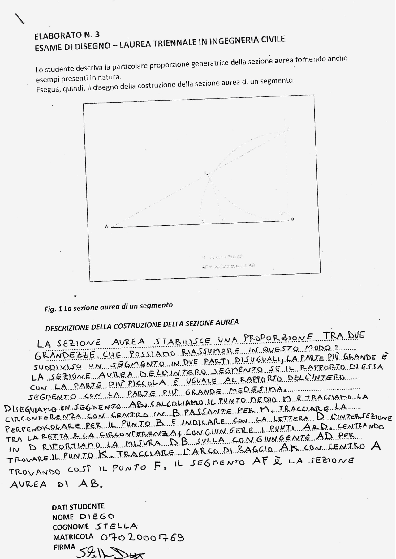Elaborato Disegno N 3 Ingegneria Uni Pegaso Docsity
