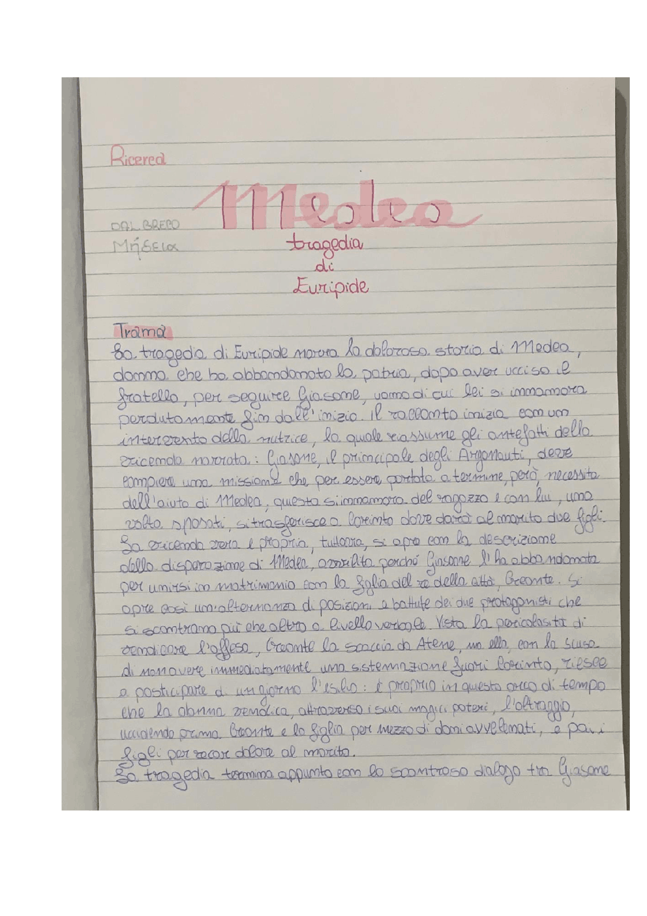 Medea La Tragedia Di Euripide Docsity