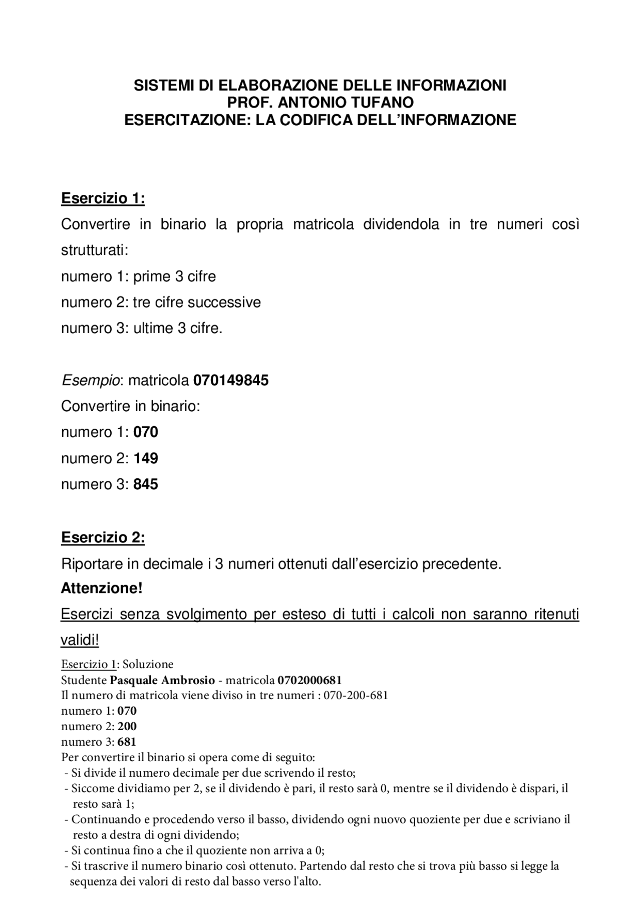 Elaborato Codifica_1 - Docsity