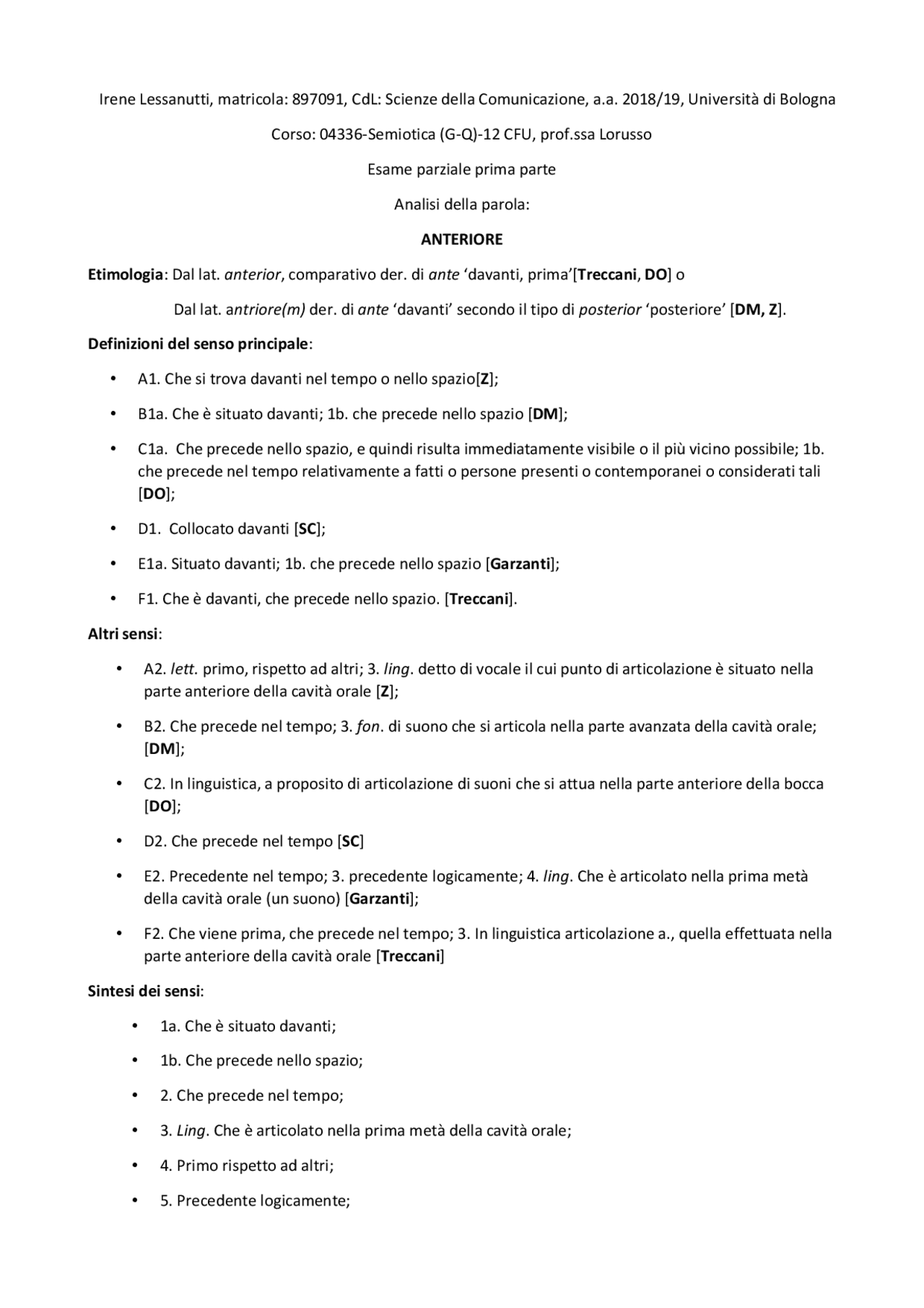 Analisi Semiotica Della Parola Lorussomarmo Docsity