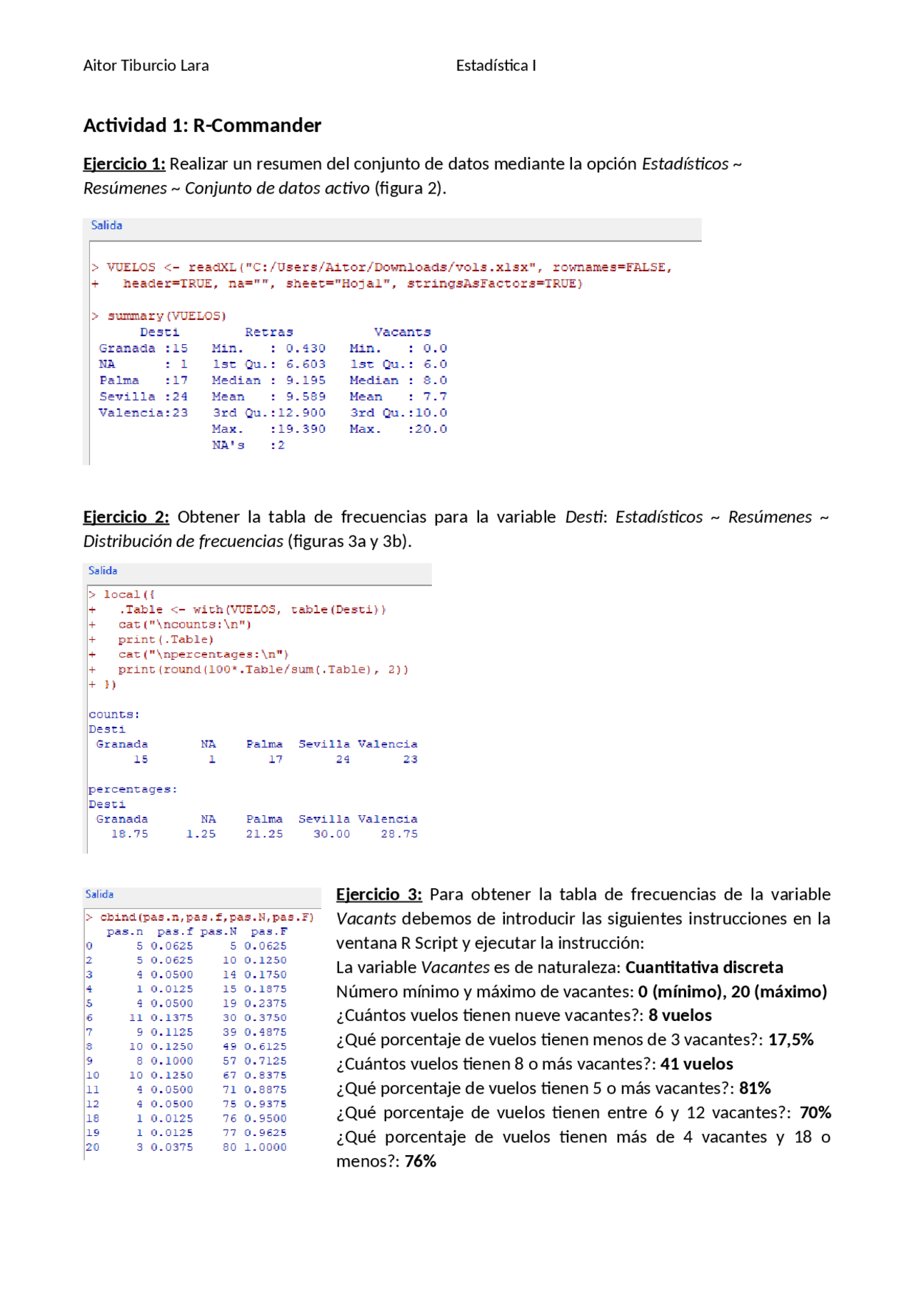 Actividad 1, Rcommander - Docsity