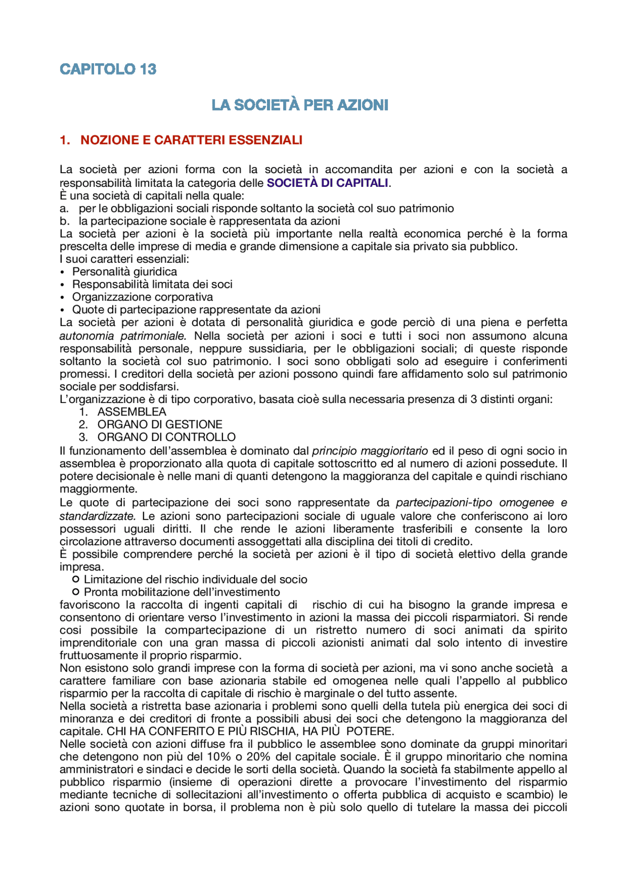 Riassunto Alcuni Capitoli Di Diritto Commerciale Campobasso Docsity